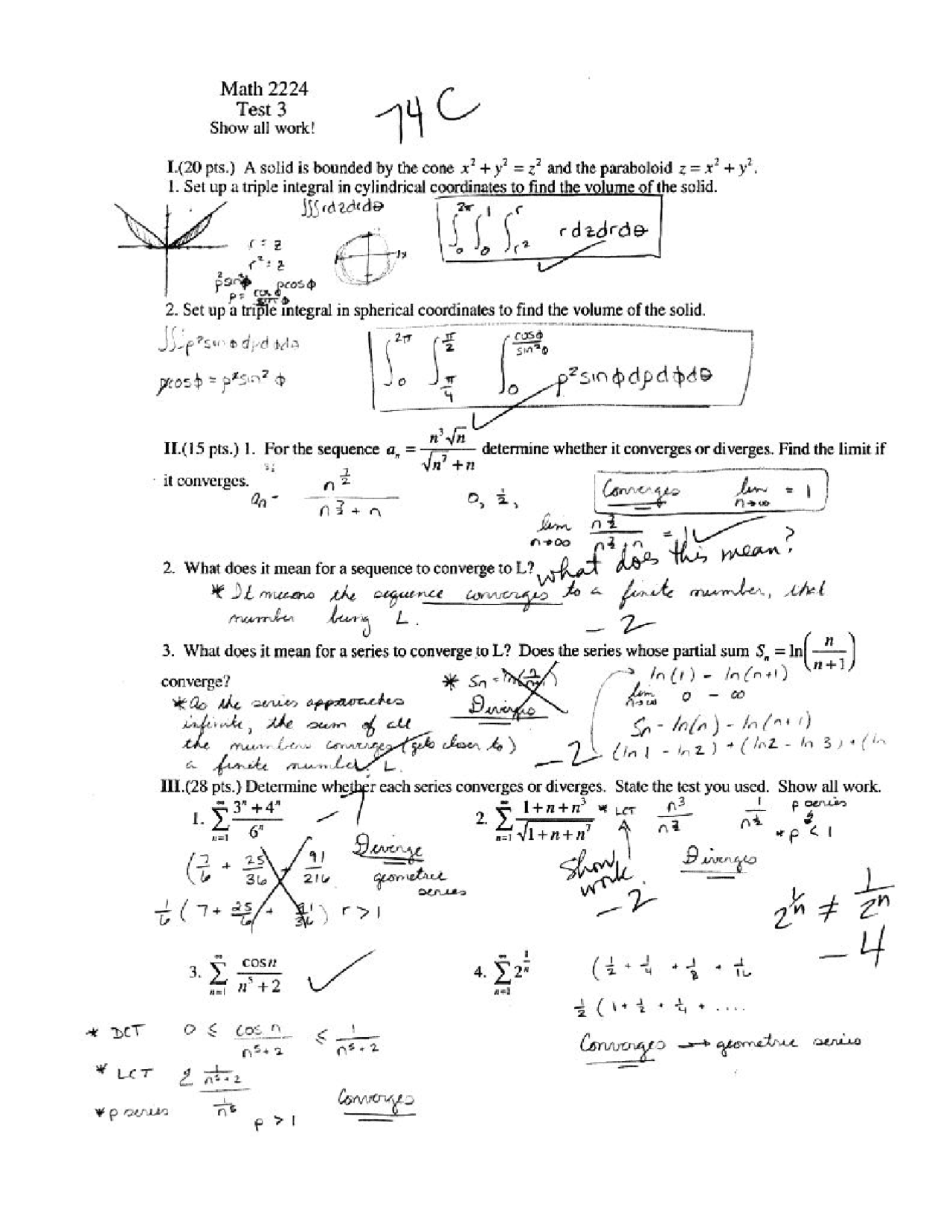 Volume Of Solid Maclaurin Series Multivariable Calculus Test Math