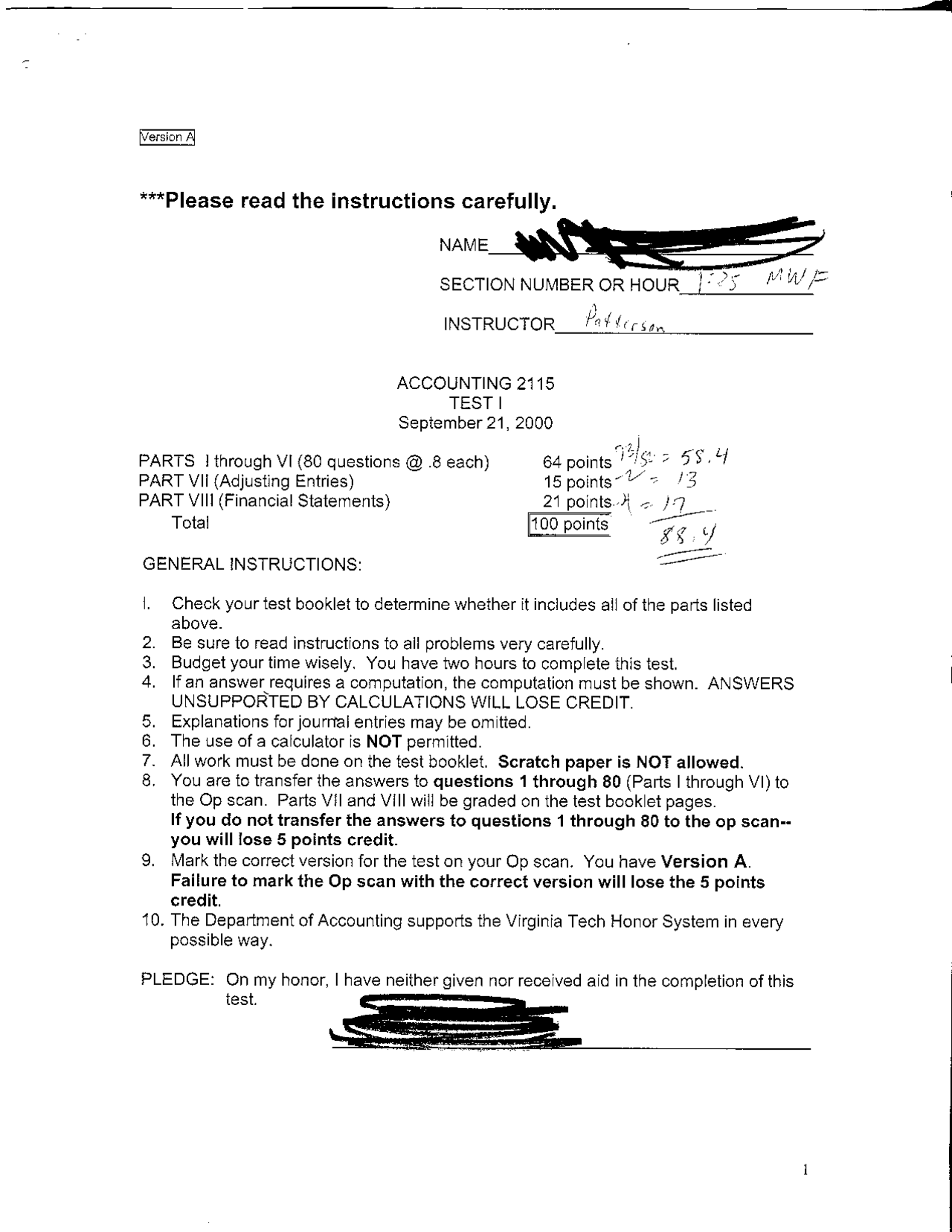 Mcqs With Answer For Exam 1 Principles Of Accounting Acis 2115
