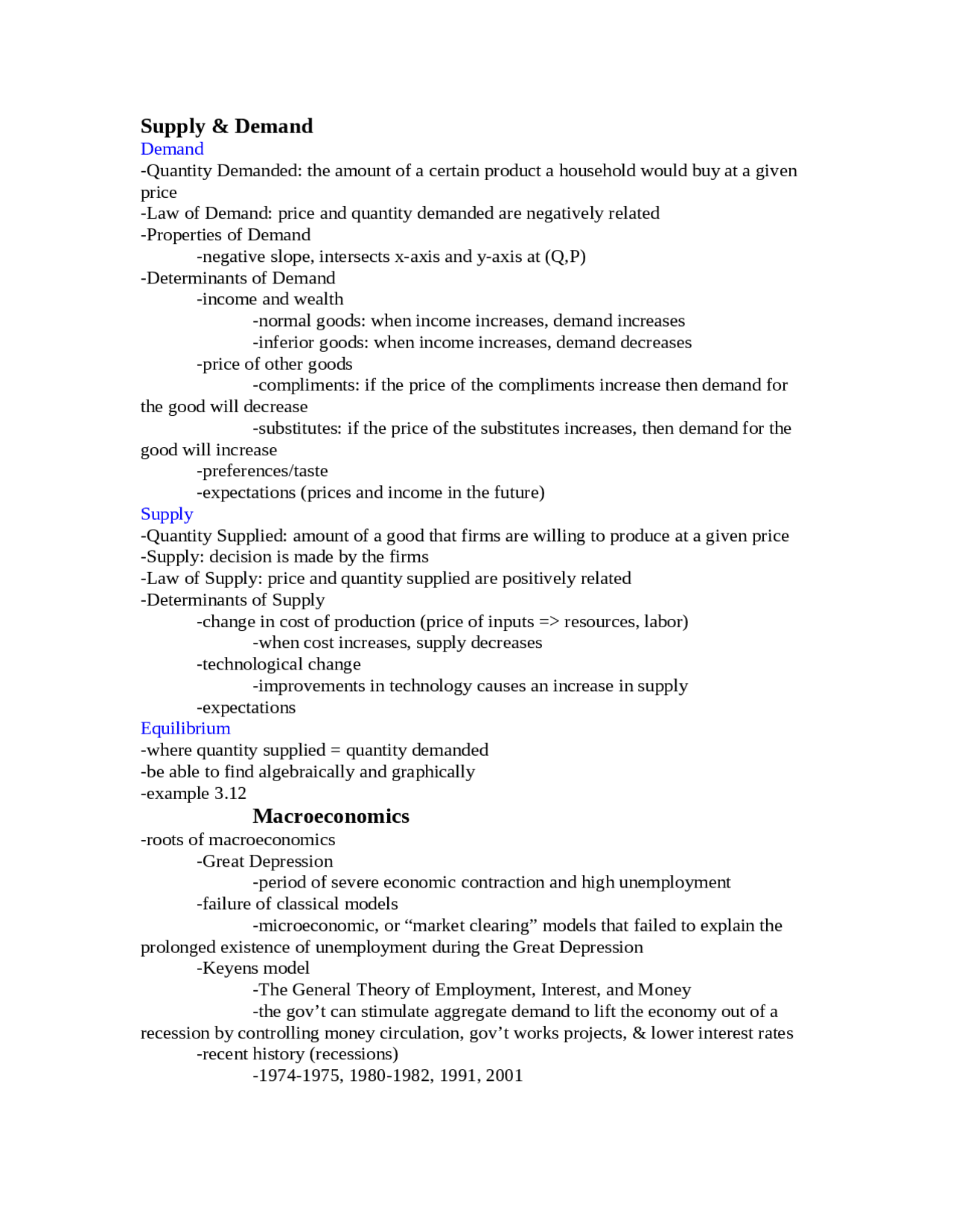 Supply and Demand - Principles of Economics | ECON 2006 - Docsity