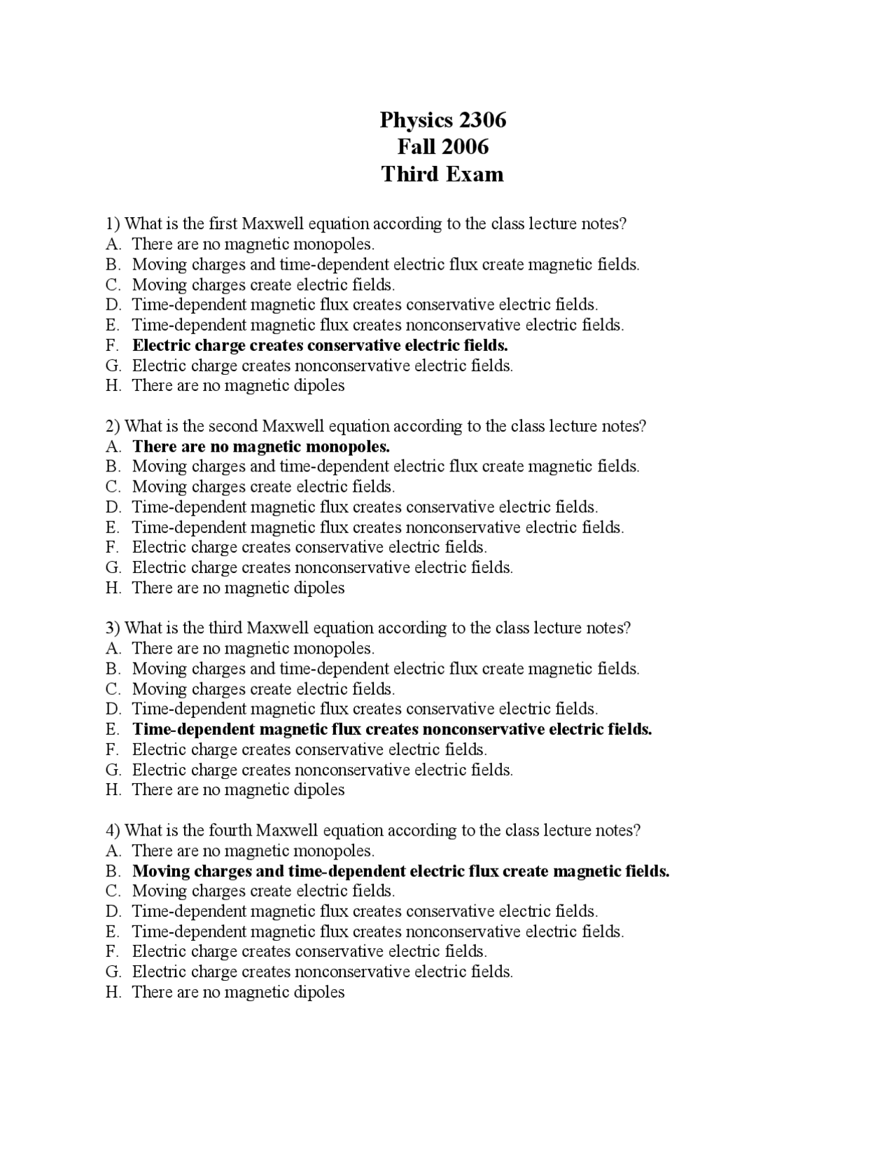 Exam 3 Solutions Foundations Of Physics I Phys 2306 Docsity