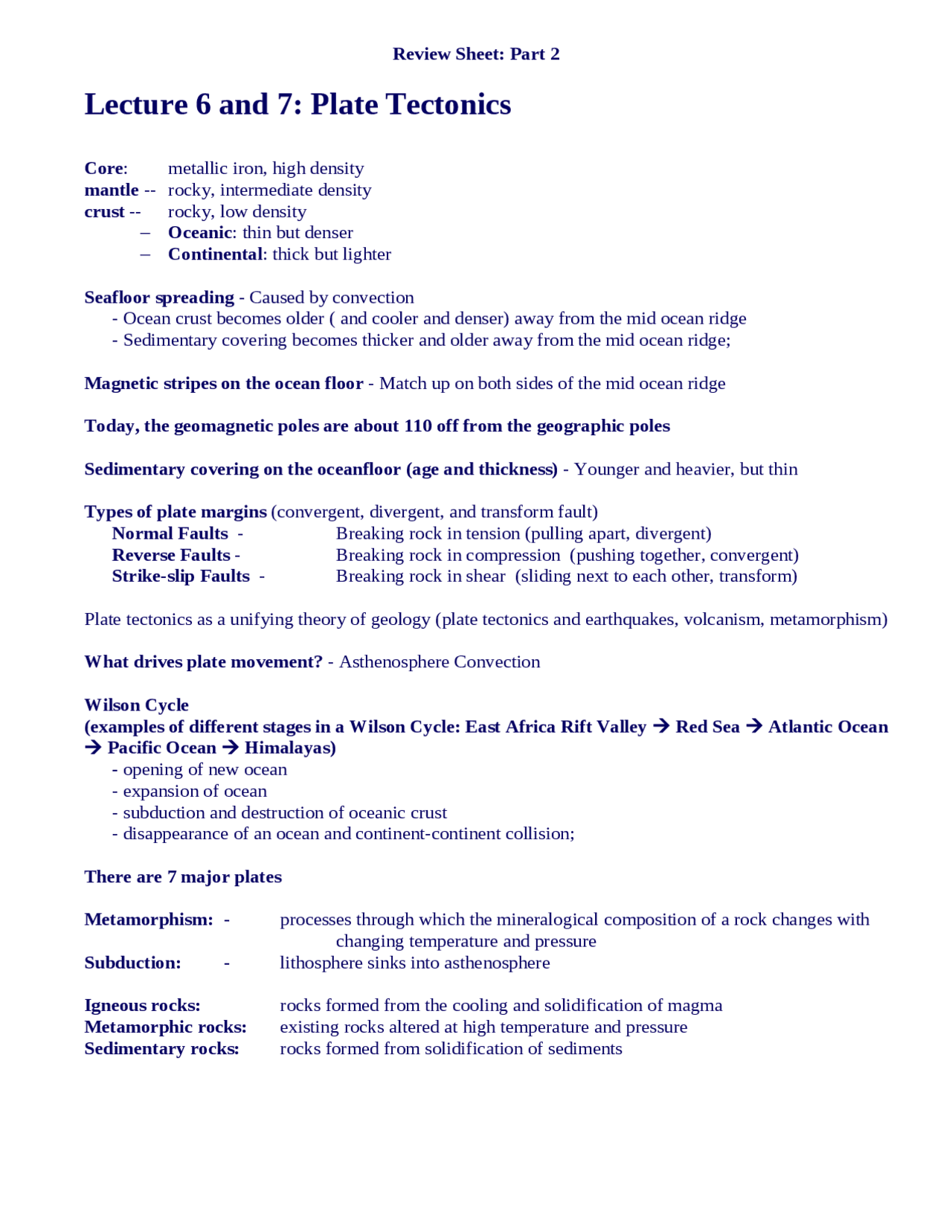Notes For Test 2 The Earth And Life Through Time Geos 1014 Docsity