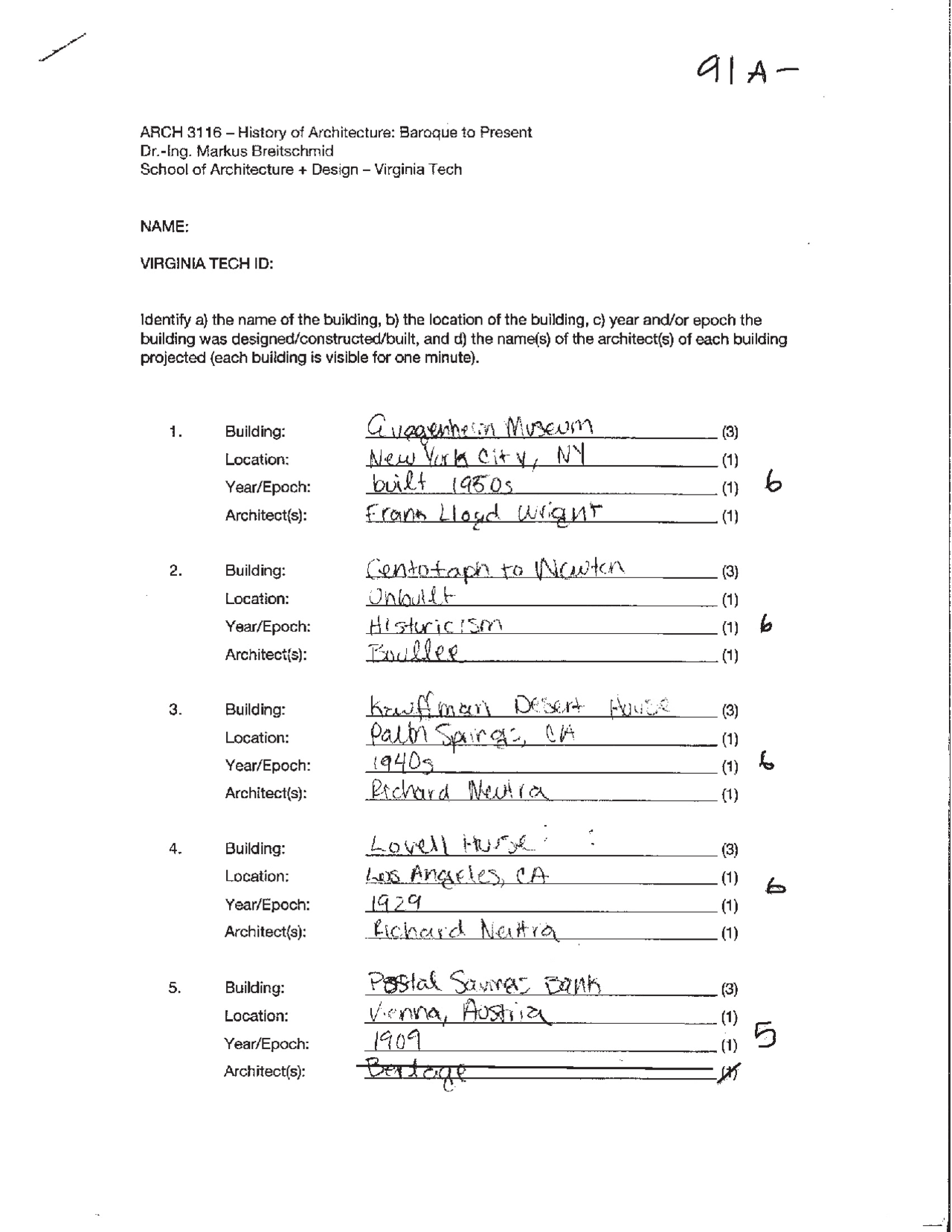 Baroque To Present Exam 2 With Answers History Of Architecture