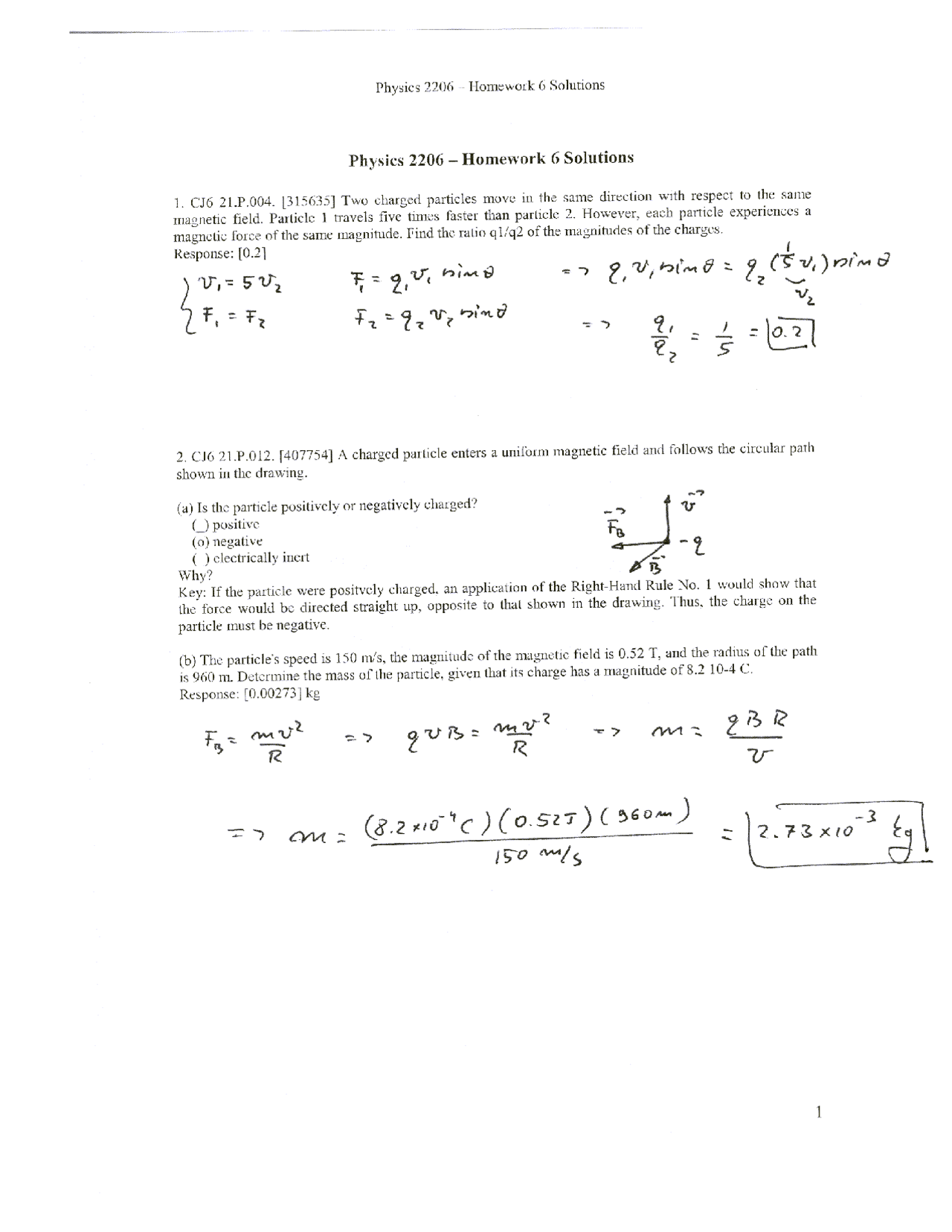 Solved Quiz 6 General Physics Phys 2206 Docsity