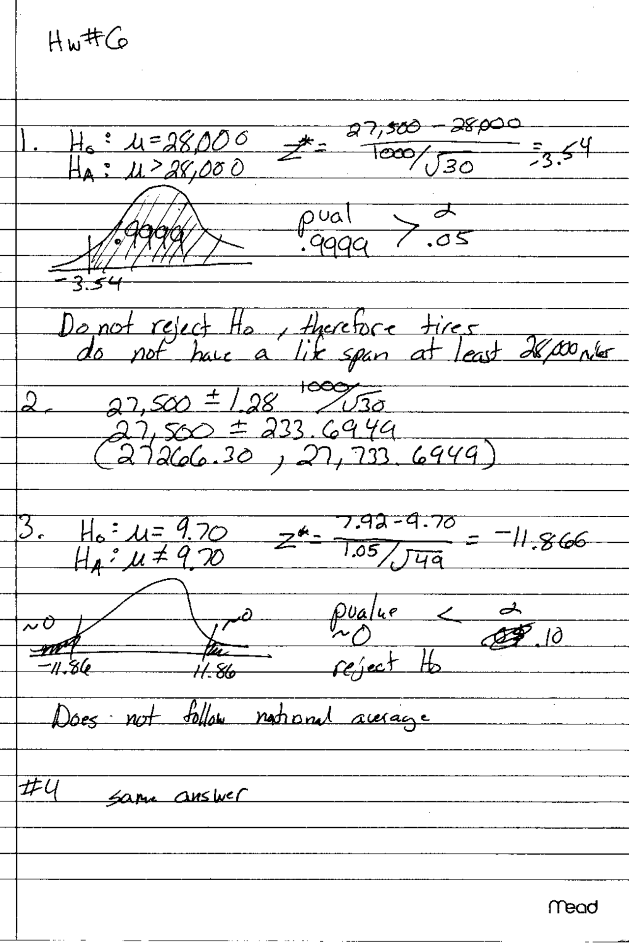 Homework 6 With Solution Introductory Statistics Stat 2004 Docsity