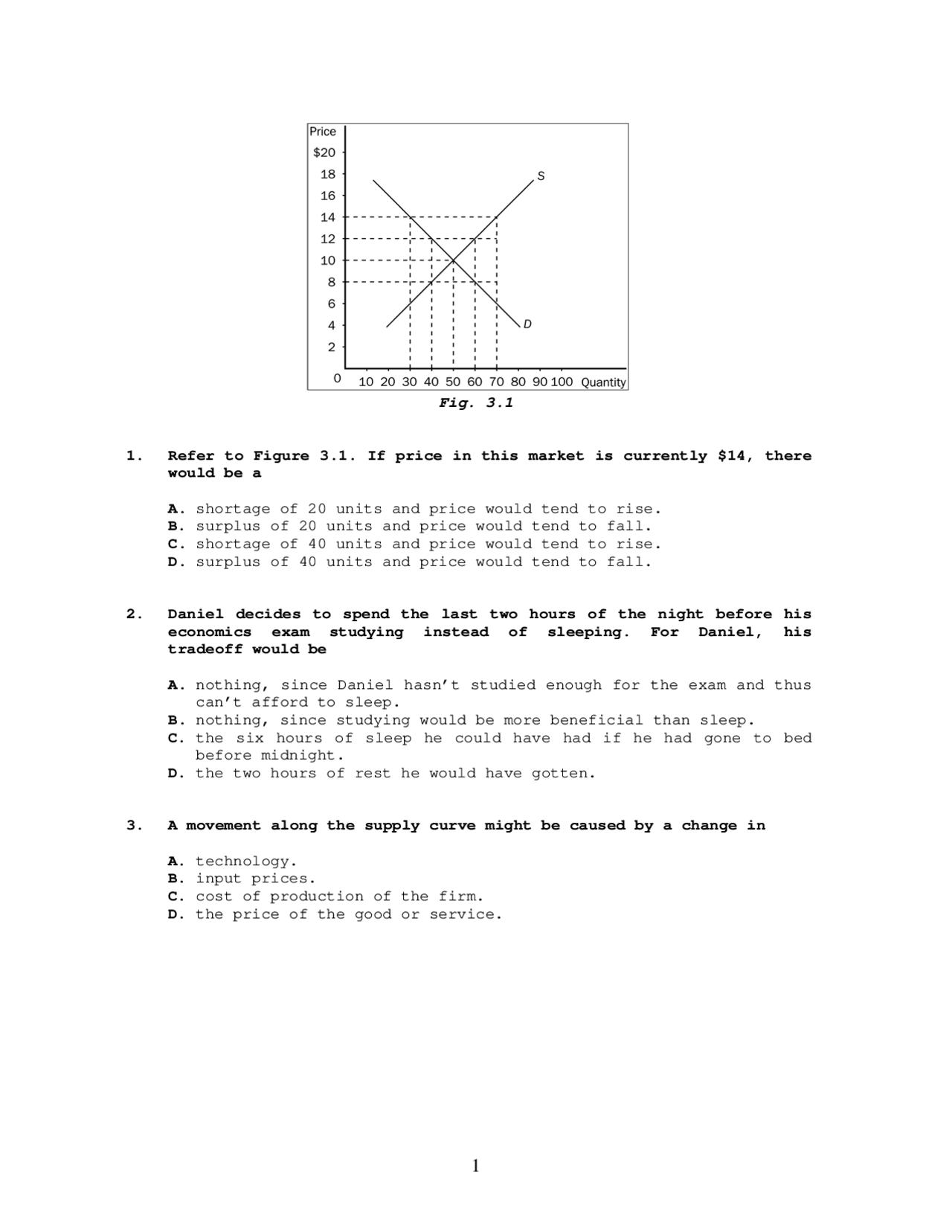 Exam 1 Questions - Principles of Economics | ECON 2005 | Exams ...