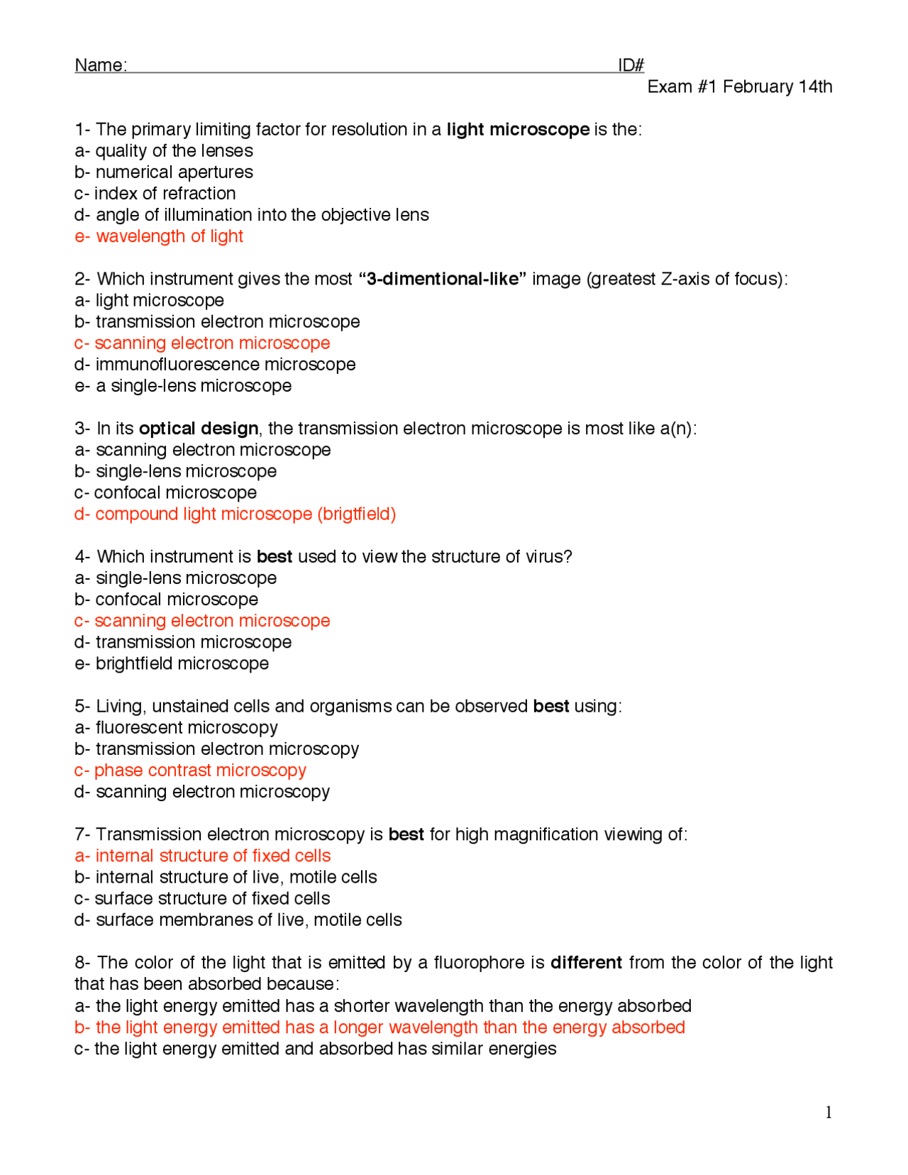 41 Questions on Cell and Molecular Biology with Solution | BIOL 2104 ...