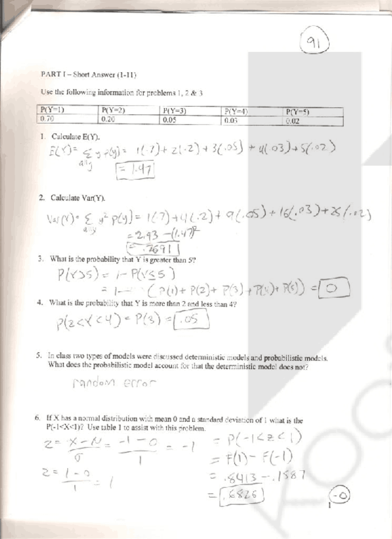 Exam 1 Solutions Statistics For Engineering Applications Stat 3704