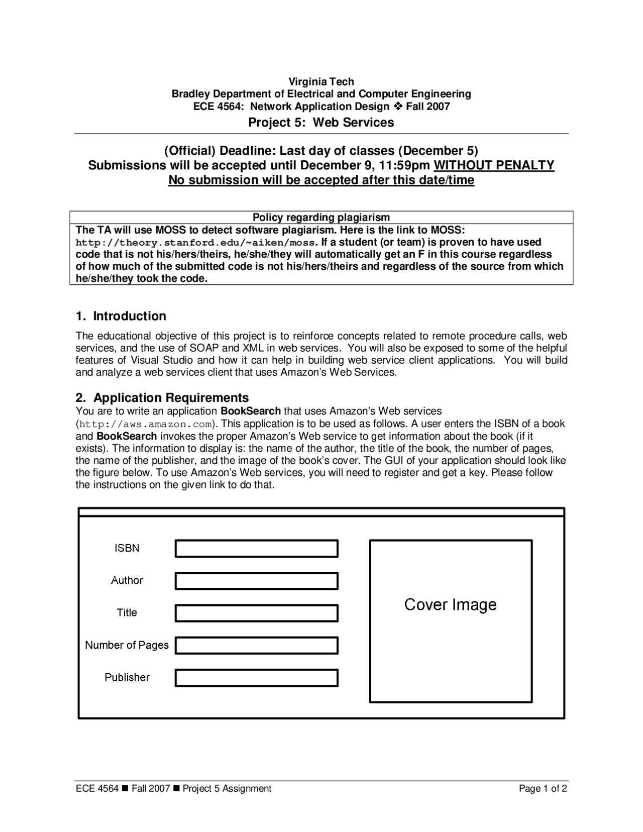 Network Application Design Project 5 Ece 4564 Docsity
