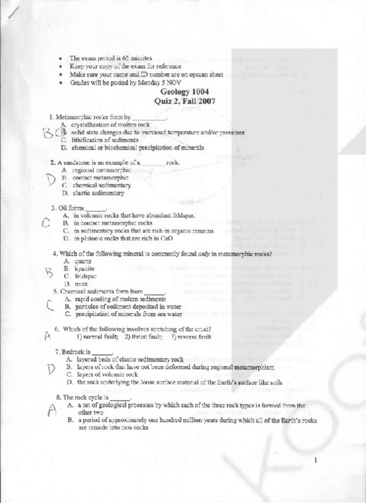 45 Multiple Choice Questions Solved Quiz Geos 1004 Exams Geology