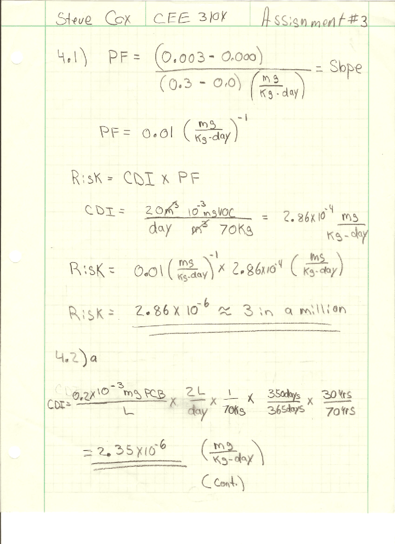 Homework 3 Solutions Introduction Environmental Engineering Cee