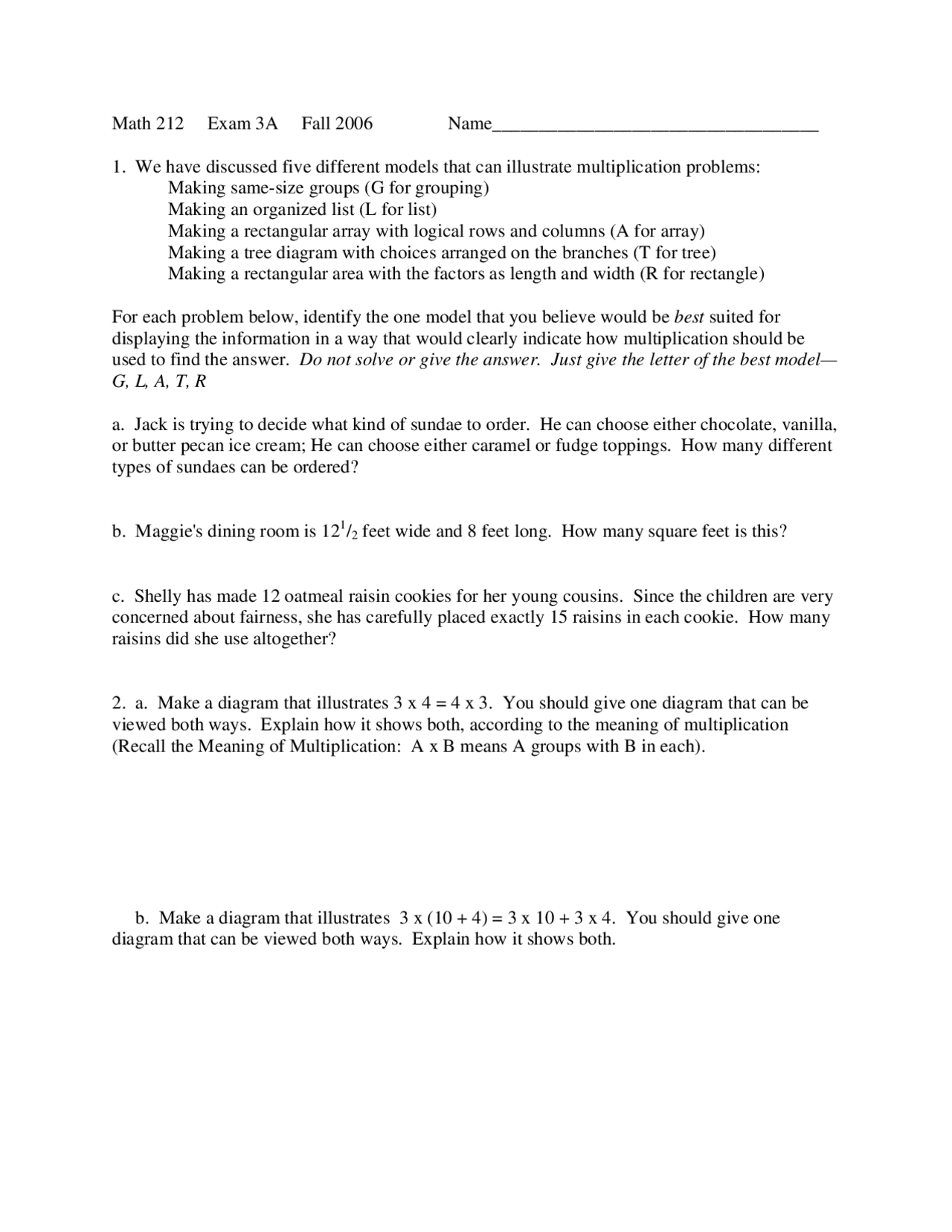 11 Questions for Elements of Numbers and Operations - Exam 3A | MATH ...