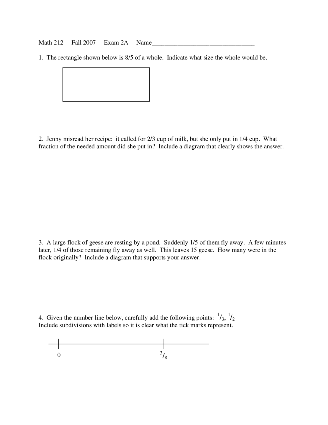 13 Questions Exam 2 - Elements of Numbers and Operations | MATH 212 ...