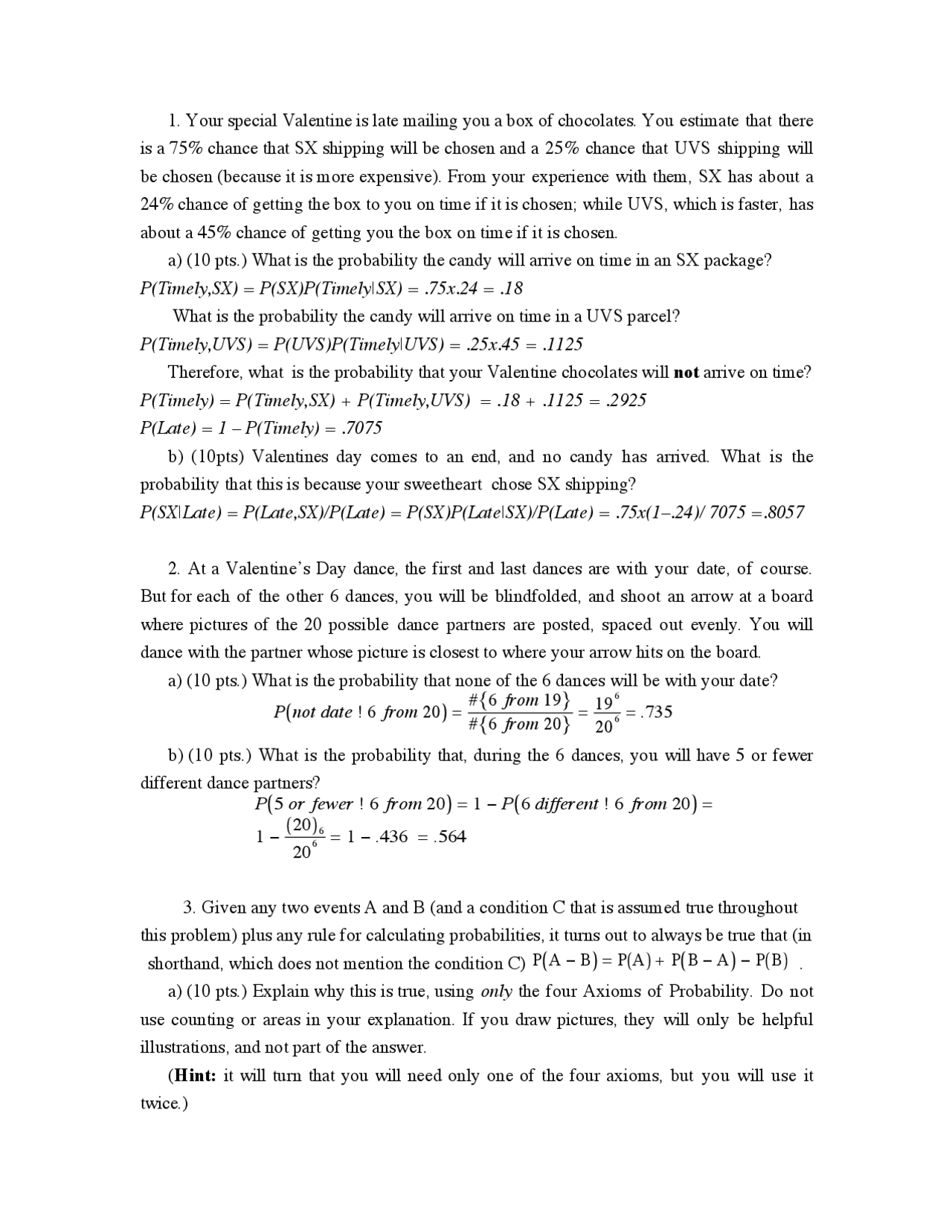 Theoretical Statistics Sample Exam 1 Stat 4105 Docsity