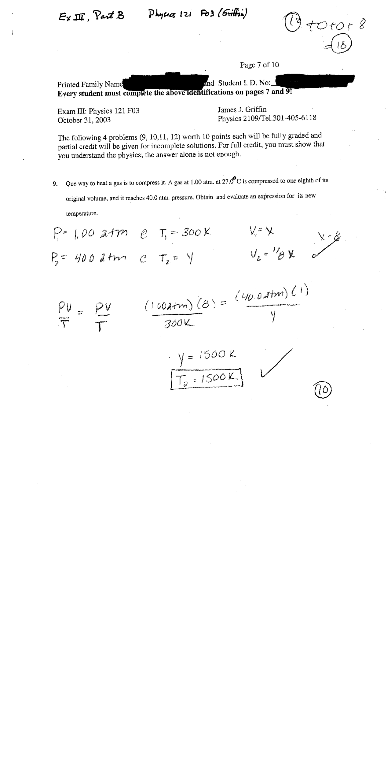 Exam 3 Part B Fundamentals Of Physics I Phys 121 Exams Physics