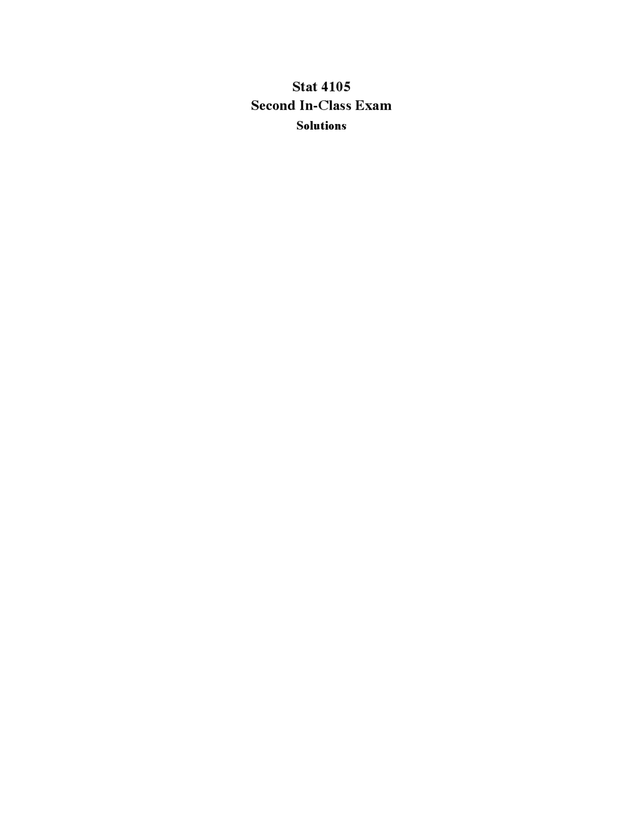 Theoretical Statistics Test 2 Solutions Stat 4105 Docsity