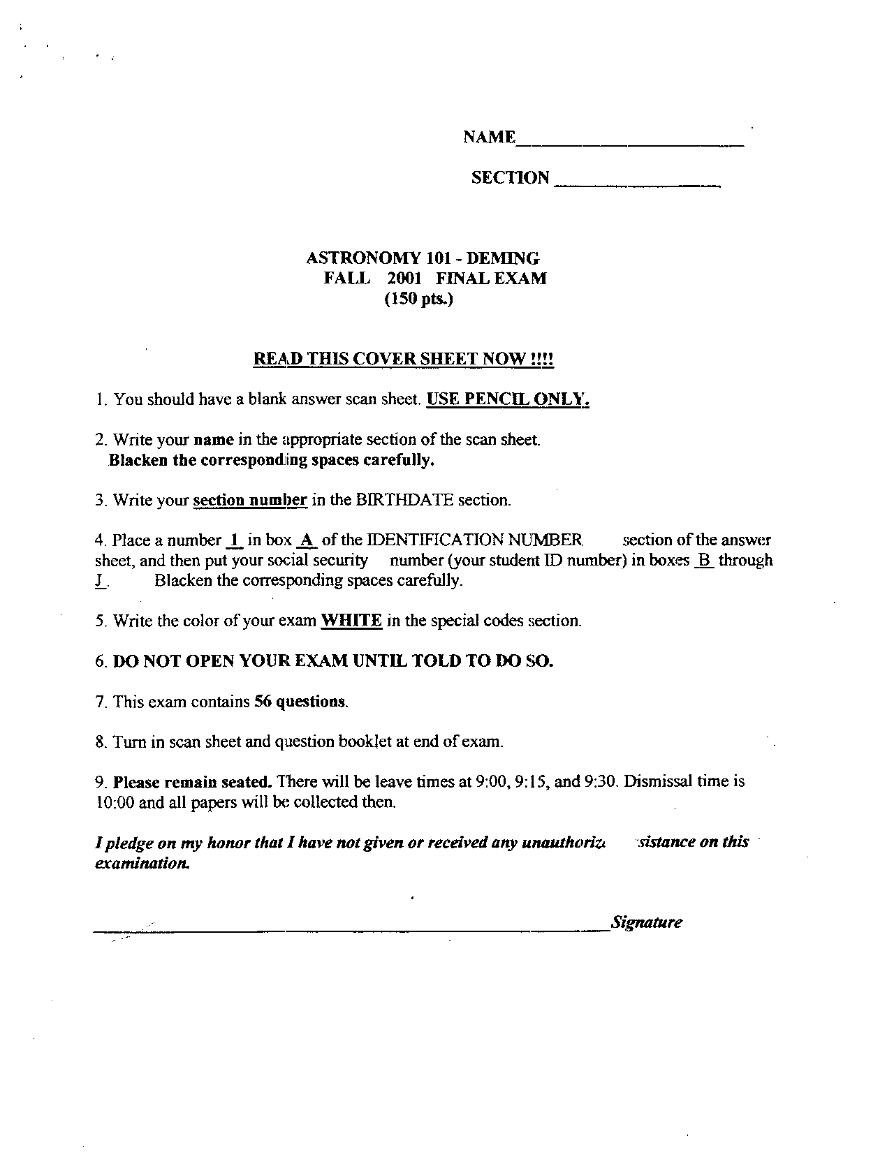 56 Questions for General Astronomy - Final Exam | ASTR 101 - Docsity