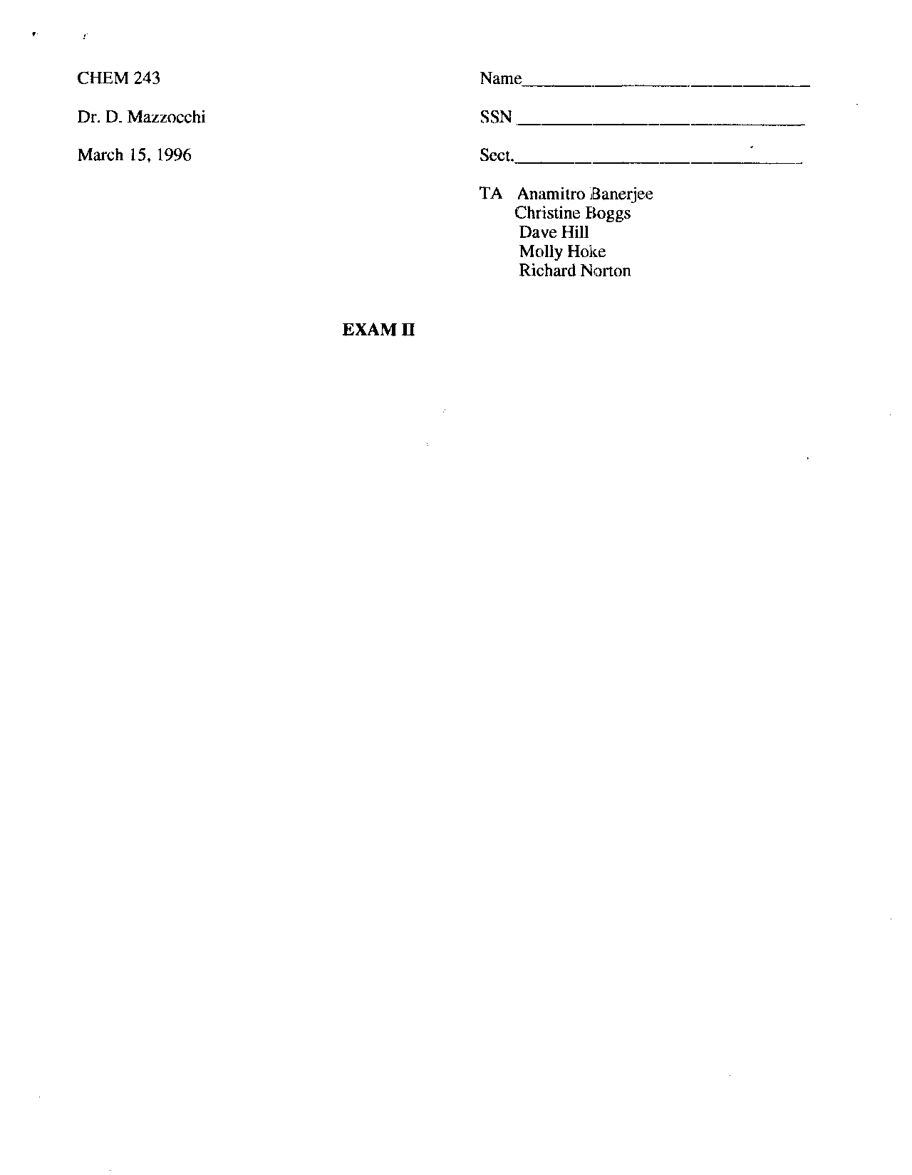 Exam 2 Multiple Choice Organic Chemistry Ii Chem 241 Docsity
