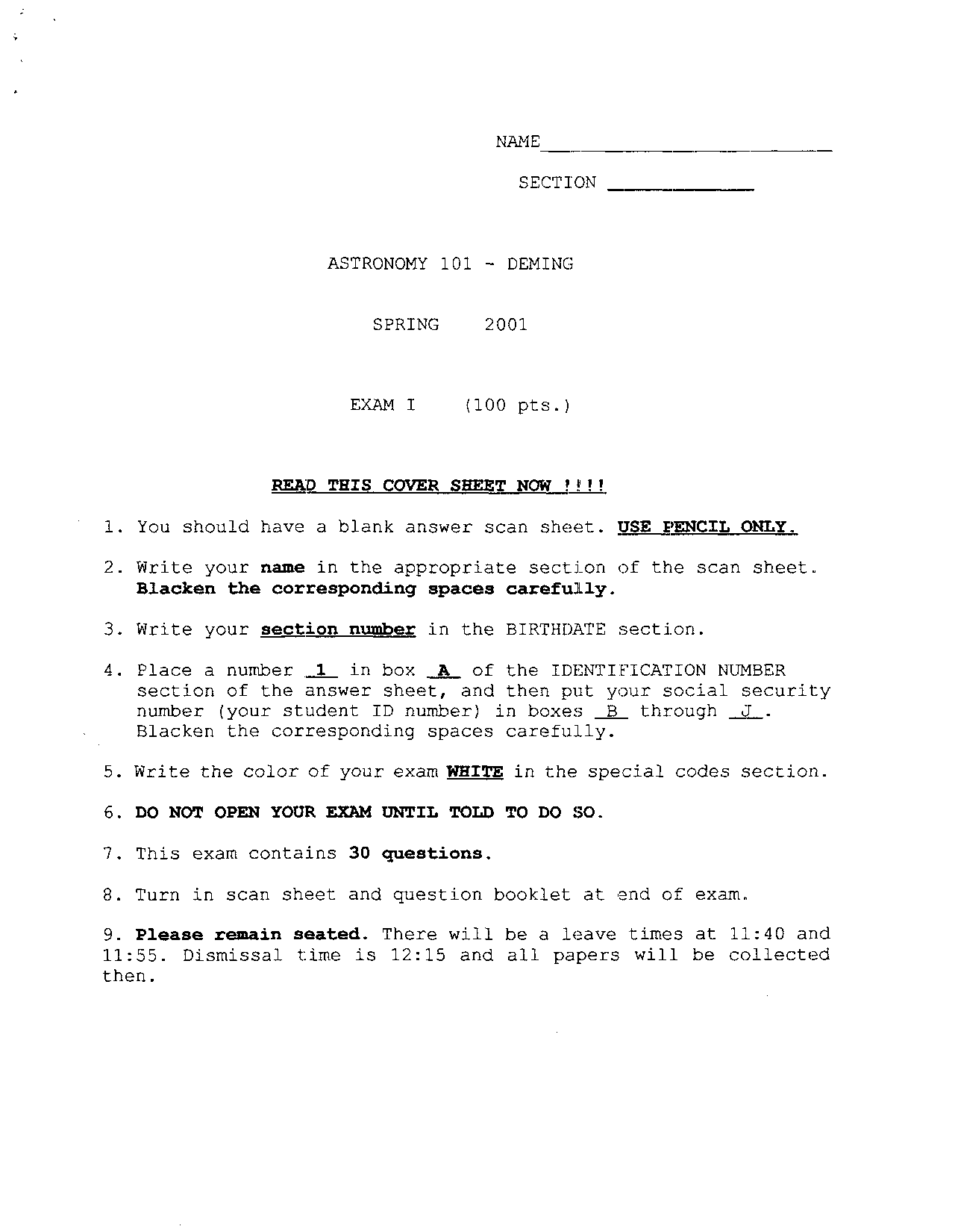 25 Mcqs Exam 1 General Astronomy Astr 101 Docsity