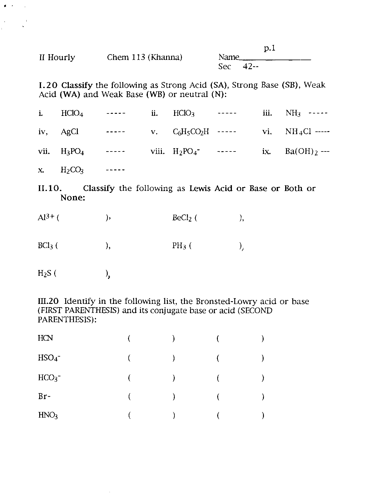 Calculate PH, Identify Titrant Strong Acid, Base and Weak Acid, Base ...