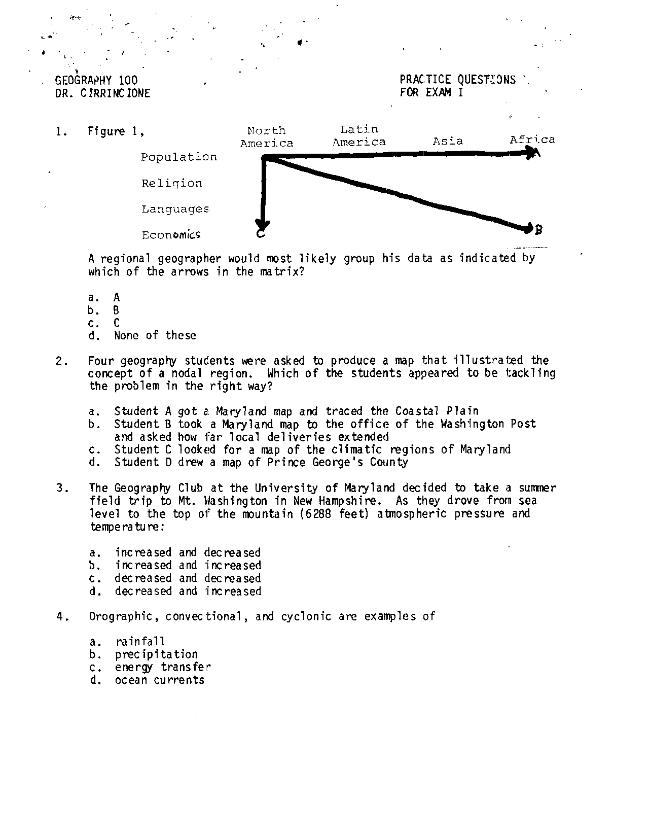 10 Practice Exam Questions On Introduction To Geography Geog 100