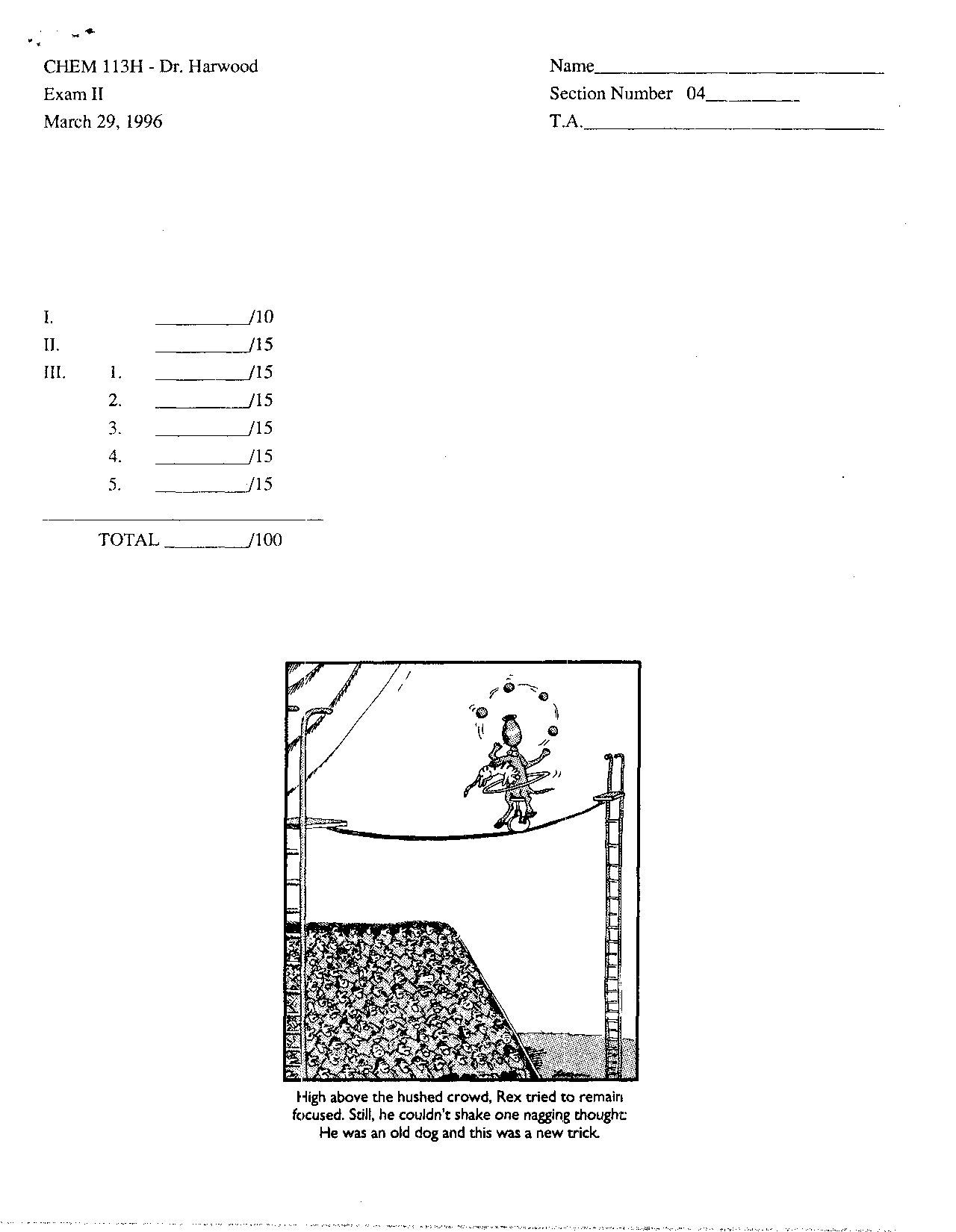 5 Questions In Exam 2 Chemistry Fundamentals I Chem 271 Docsity