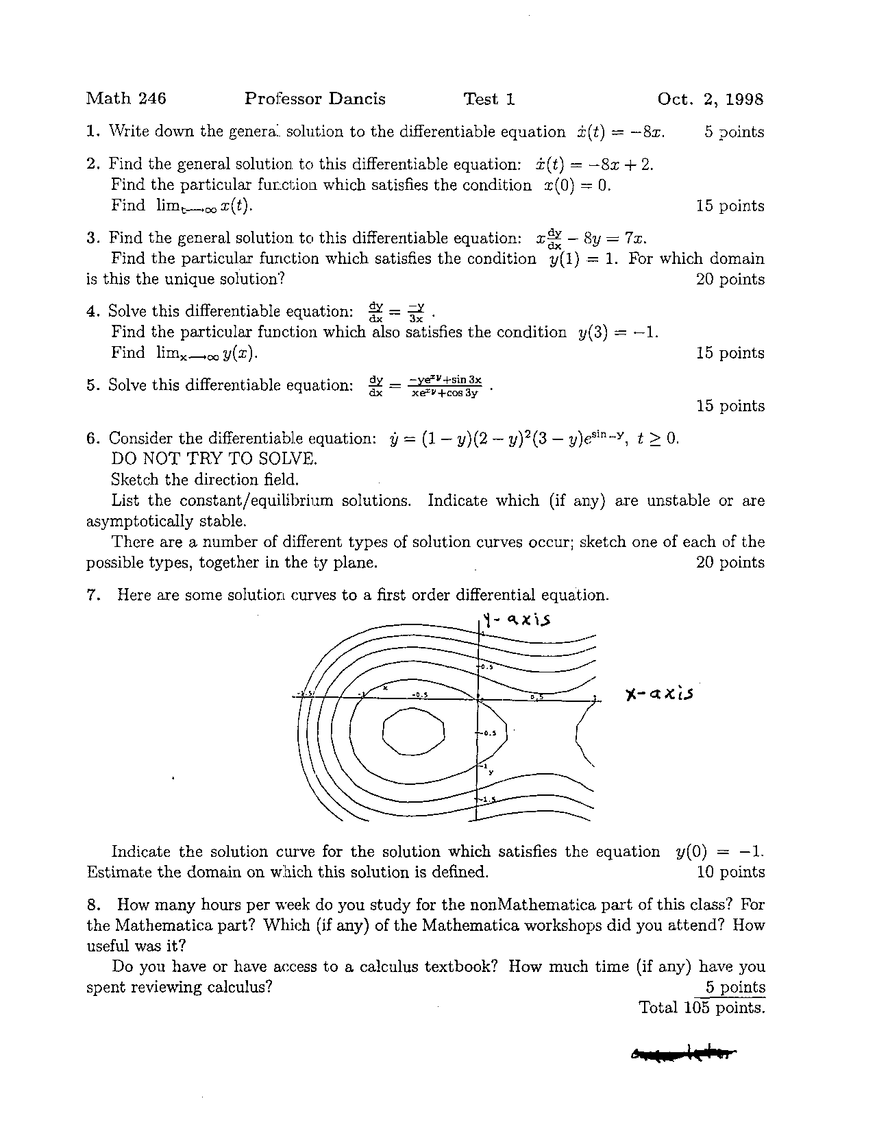 Differential Equations For Engineers And Scientists Test 1 Problems
