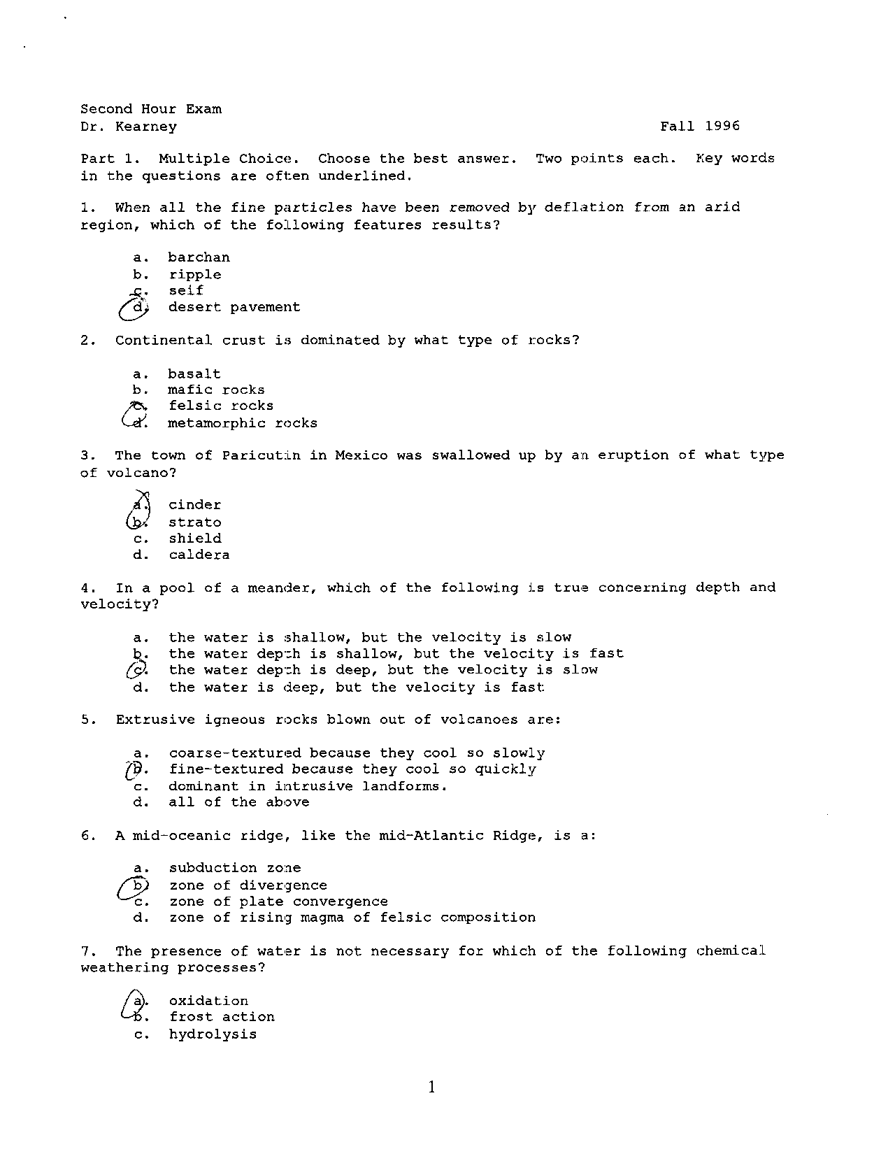 Solved Exam For Geography Of Environmental Systems Geog 201 Docsity