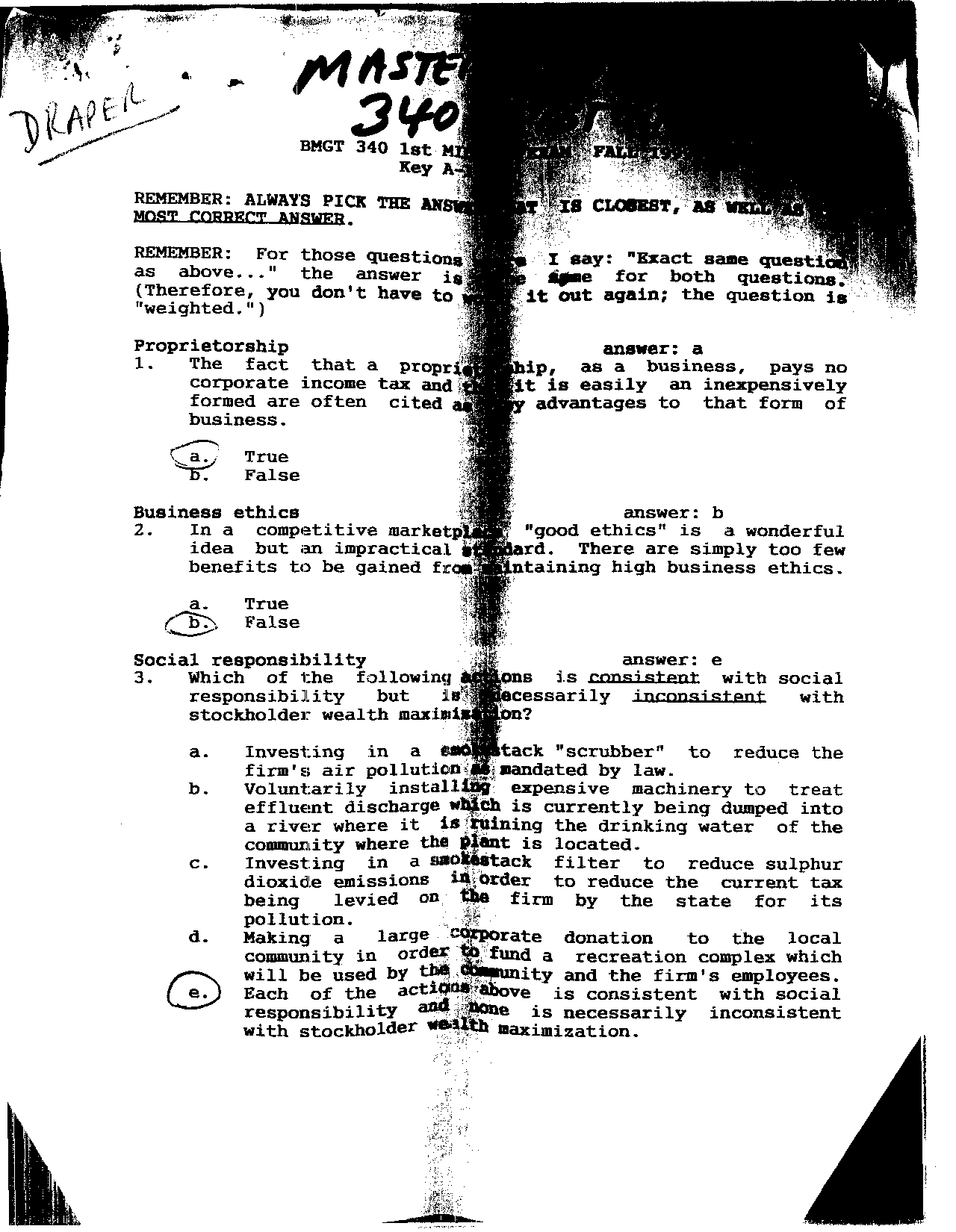 Midterm Exam 1 with Answer Key | Business Finance | BMGT 340 | Exams ...