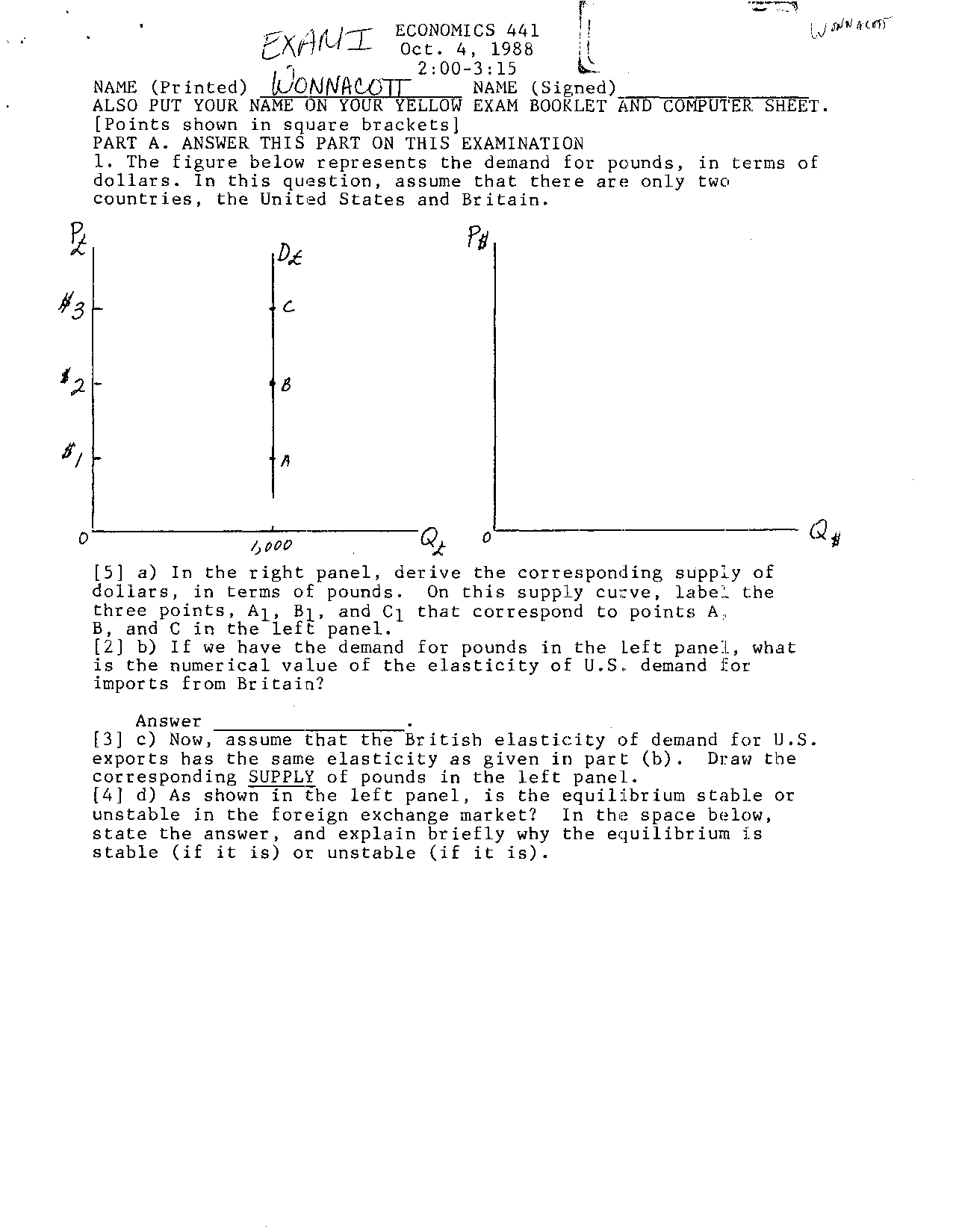 Solved Exam Theory Of International Economics Econ 441 Docsity