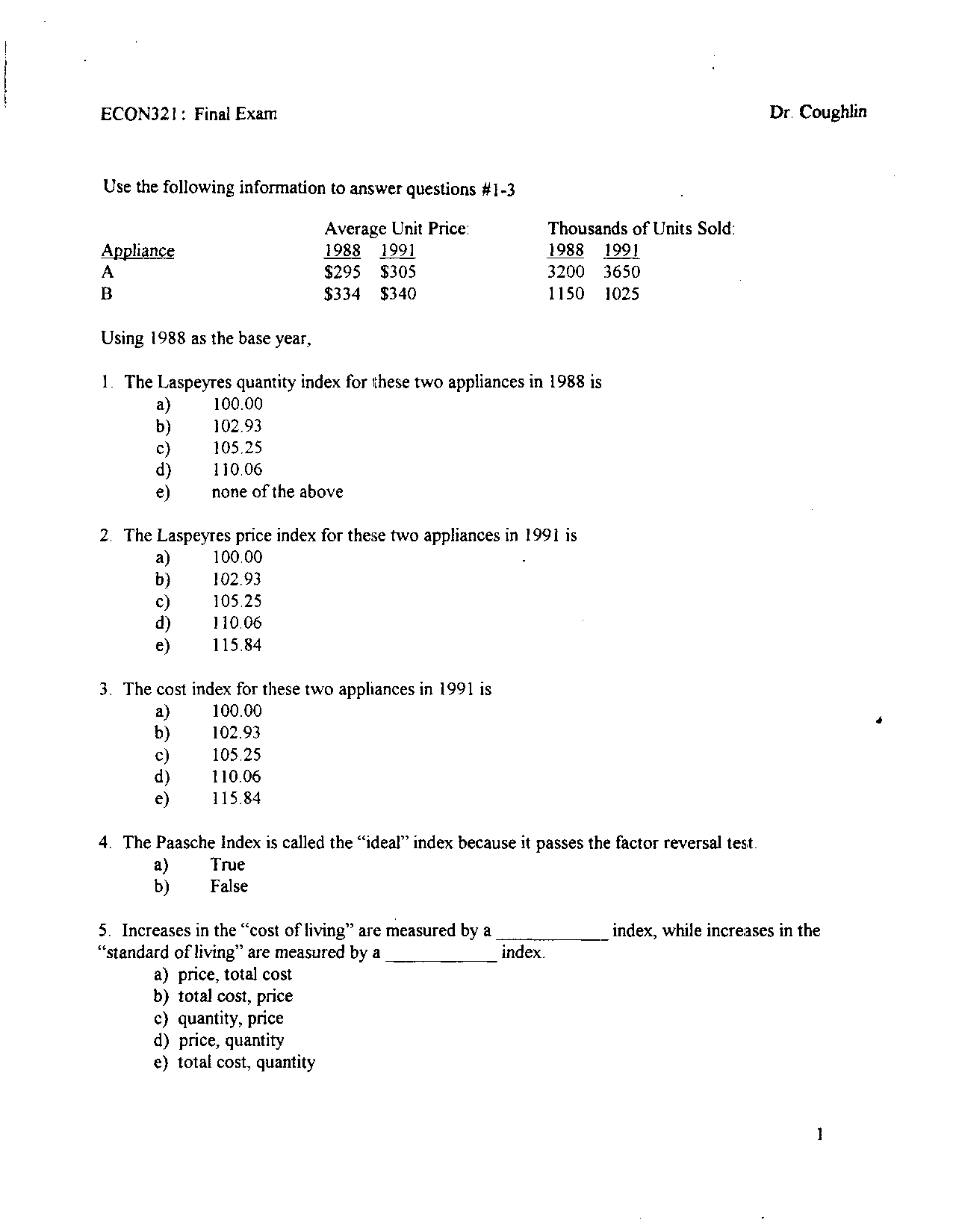 25 Solved Mcqs On Econometrics Statistics Final Examination Econ