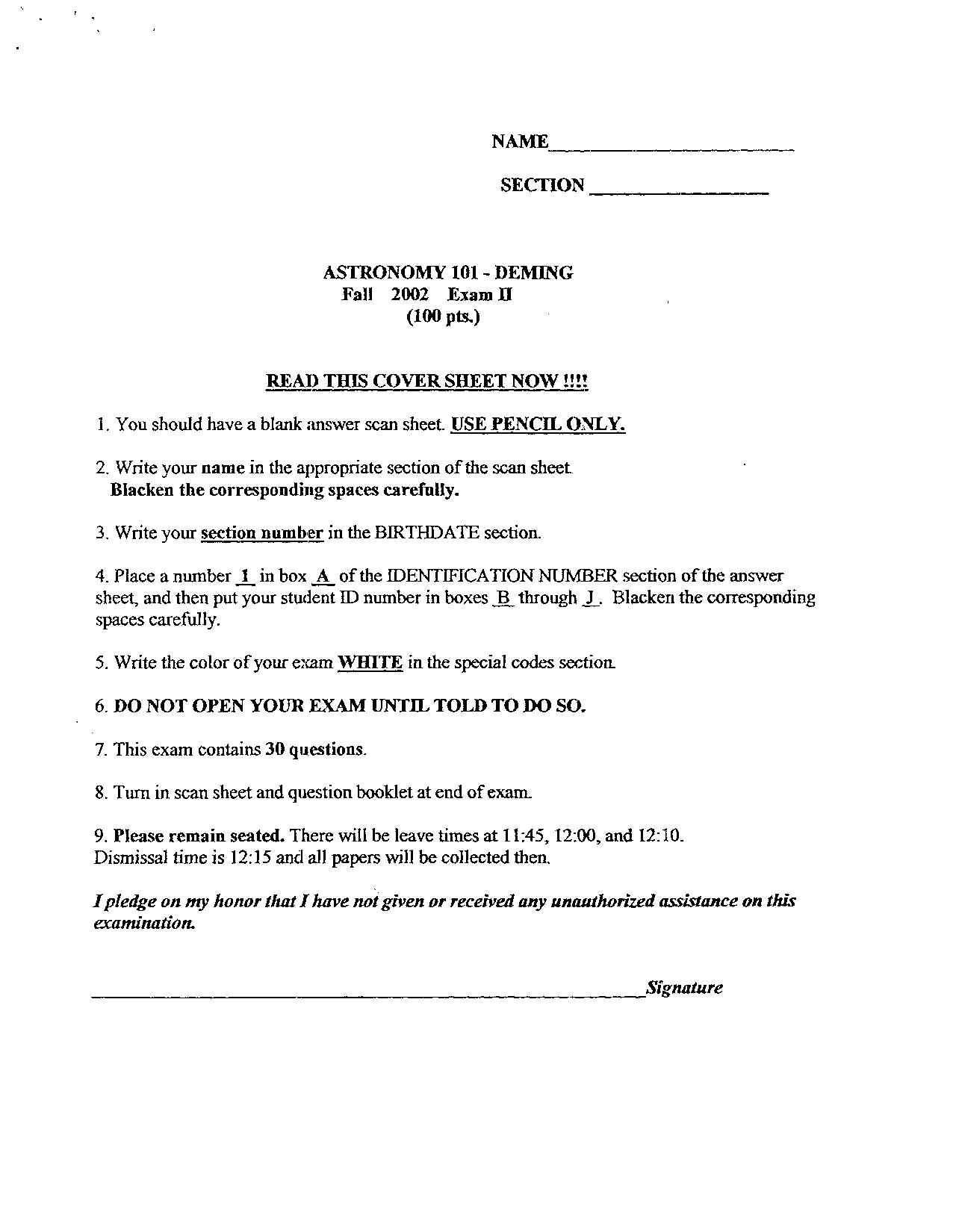 General Astronomy - 25 Multiple Choice Questions Exam 2 | ASTR 101 ...