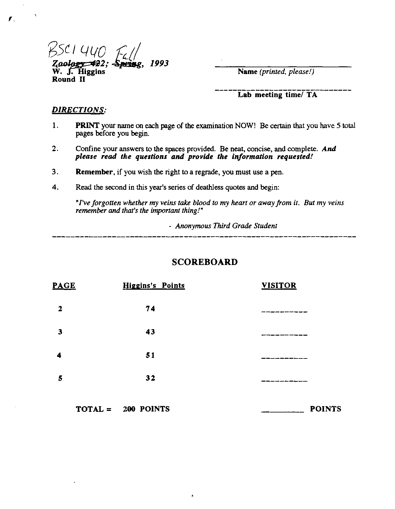 Mammalian Physiology Solution For Test 2 Questions Bsci 440 Docsity