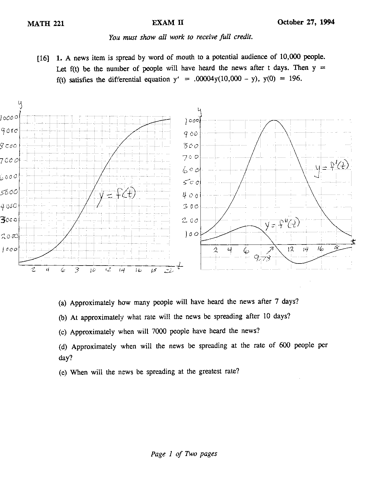 Review Sheet For Exam 2 Elementary Calculus Ii Math 221 Docsity