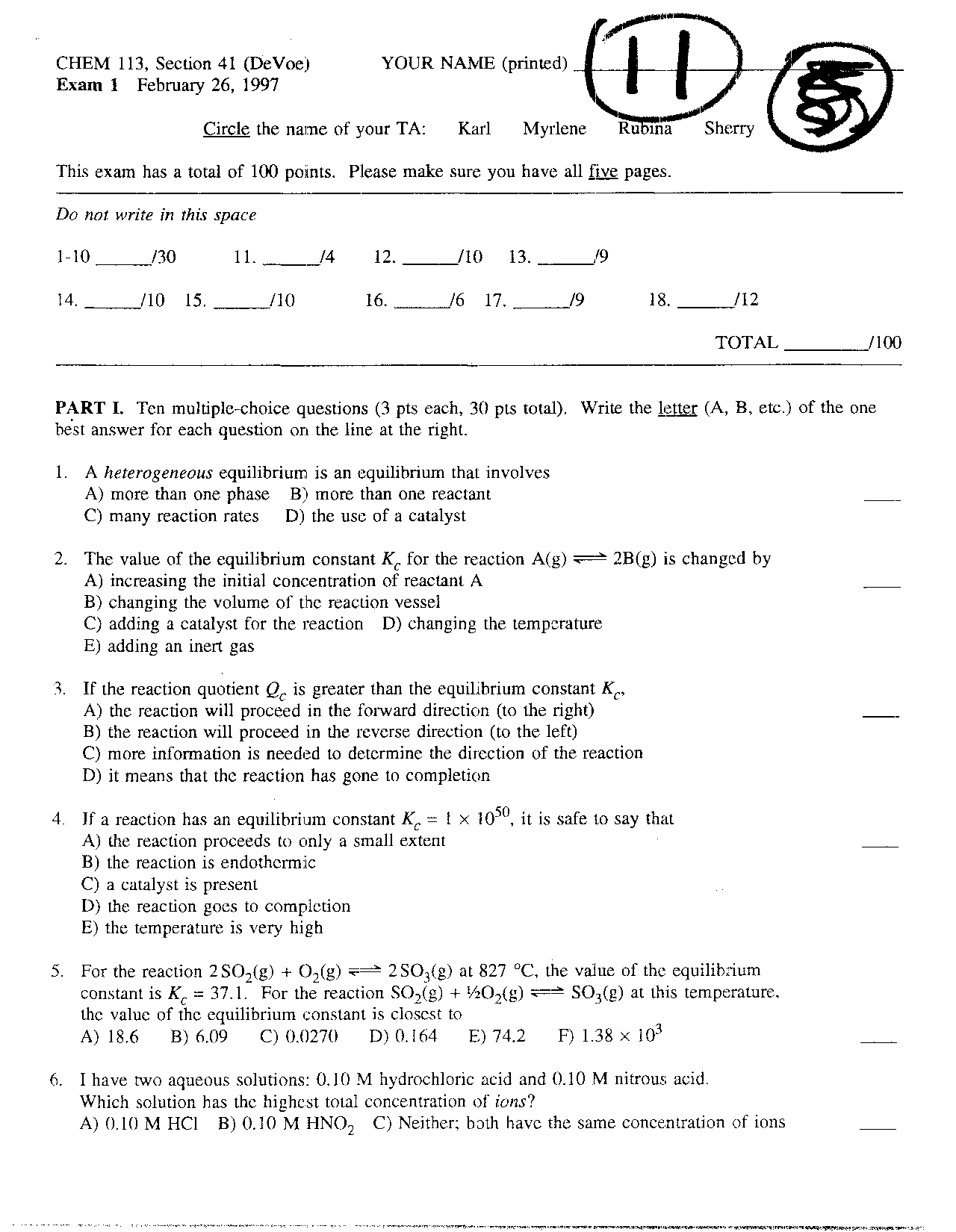 Different Exam Papers - General Chemistry Laboratory for Engineers I ...