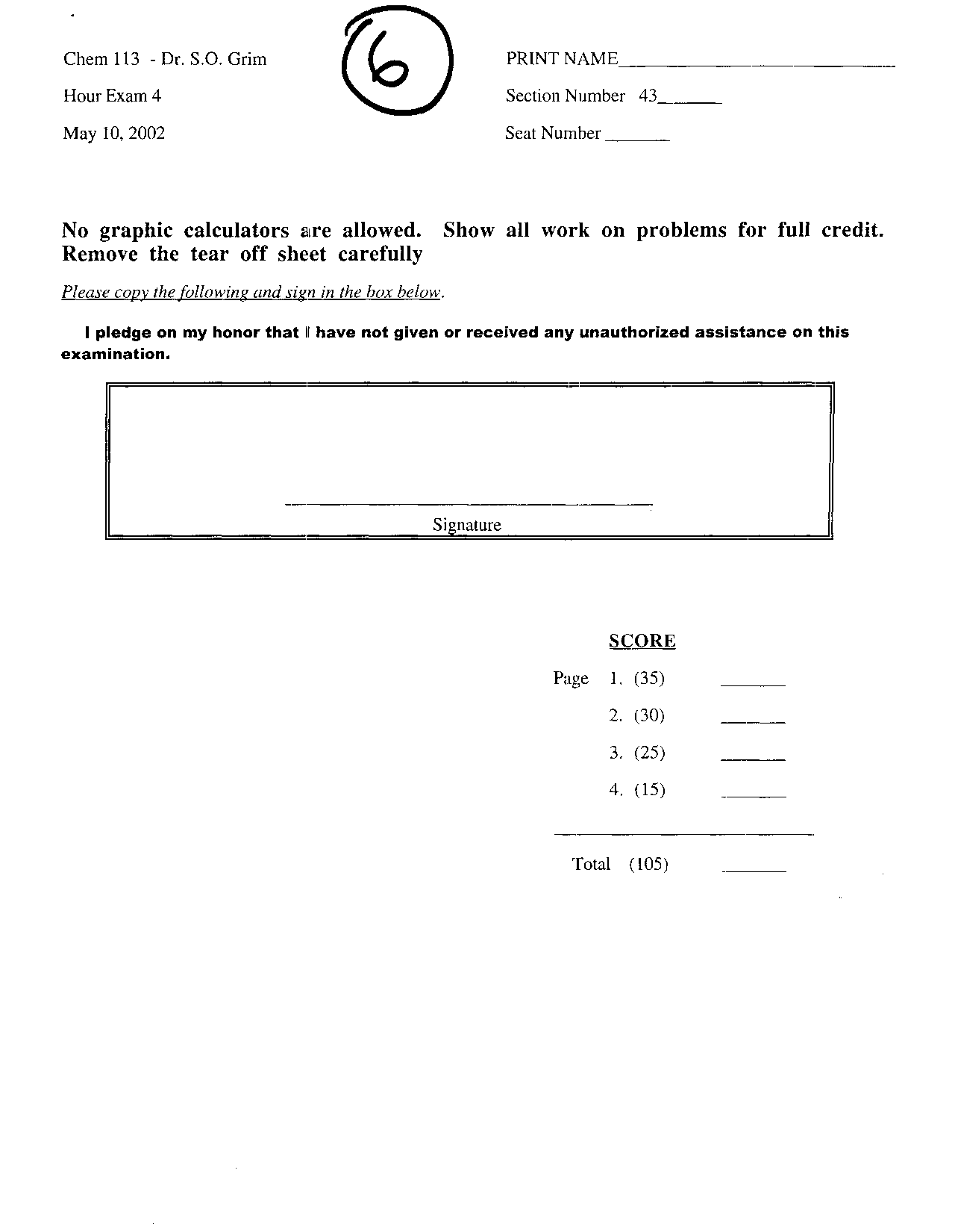 Chemistry Fundamentals Ii Exam 4 Chem 271 Docsity