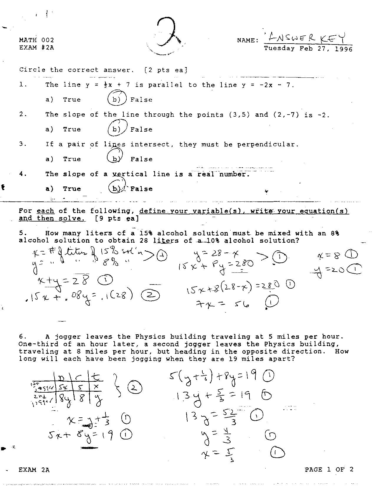 Developmental Mathematics Test Ii With Answer Key Math 003 Exams