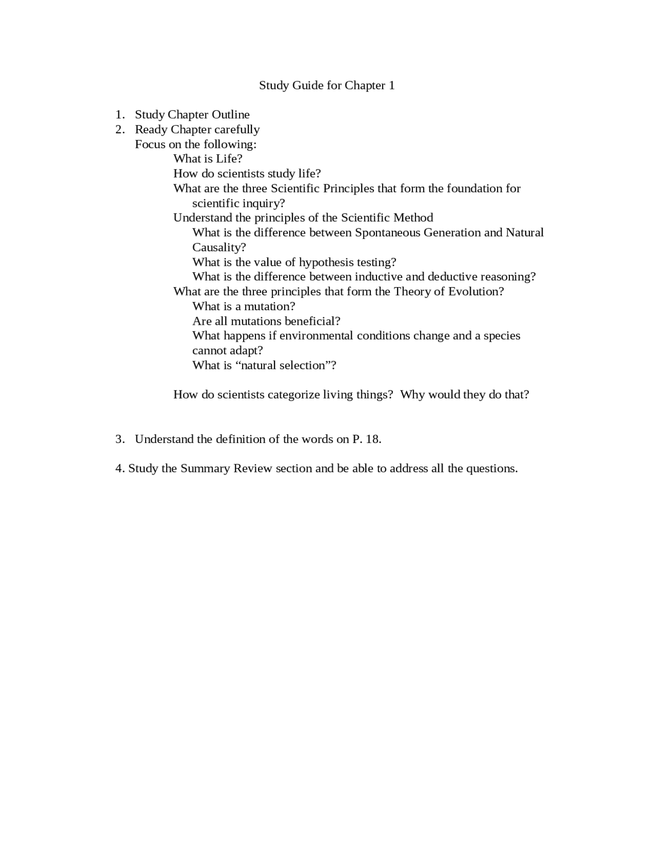 Study Guide for Life Science - General Biology | BIOL 1005 | Study ...