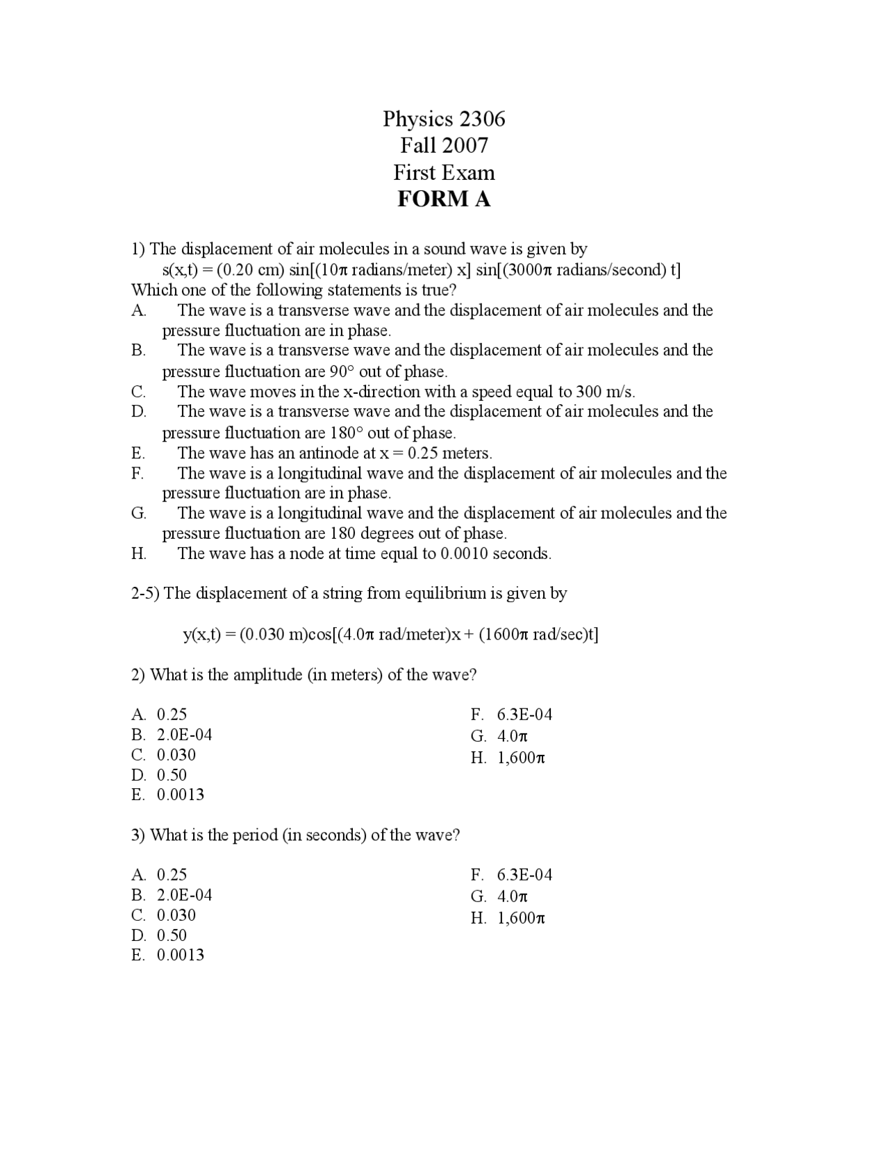 24 Questions On Foundations Of Physics I With Equation Sheet Phys