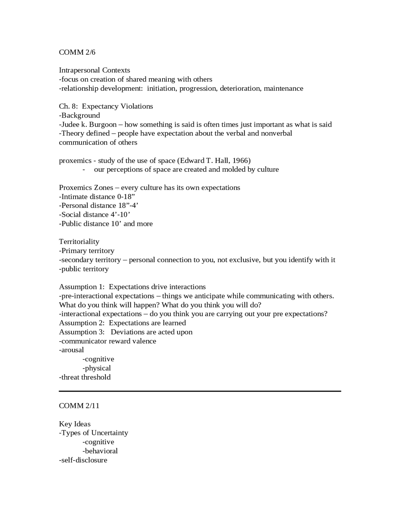 Lecture Notes on Expectancy Violations - Introduction to Communication ...