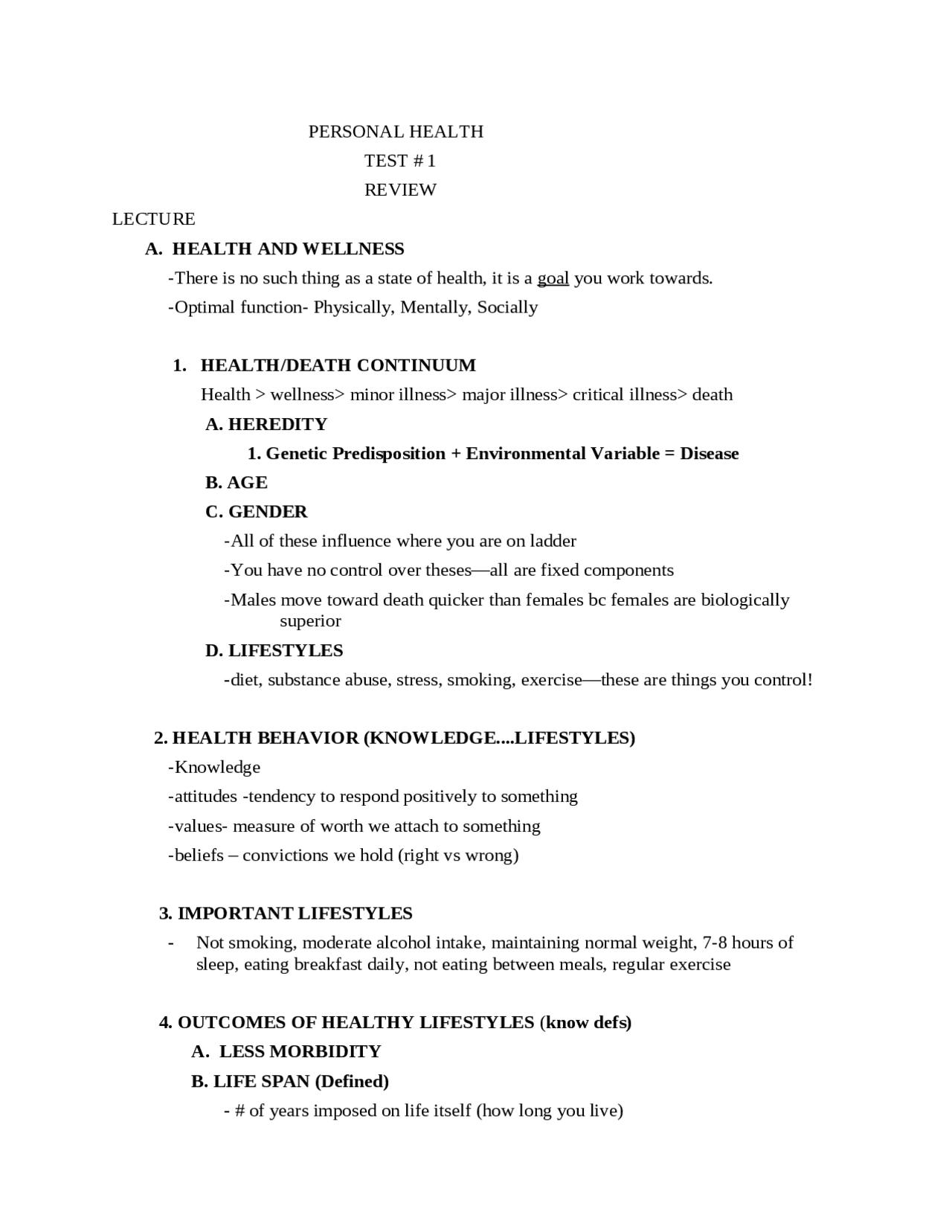 Personal Health: Understanding the Health and Wellness Continuum and ...