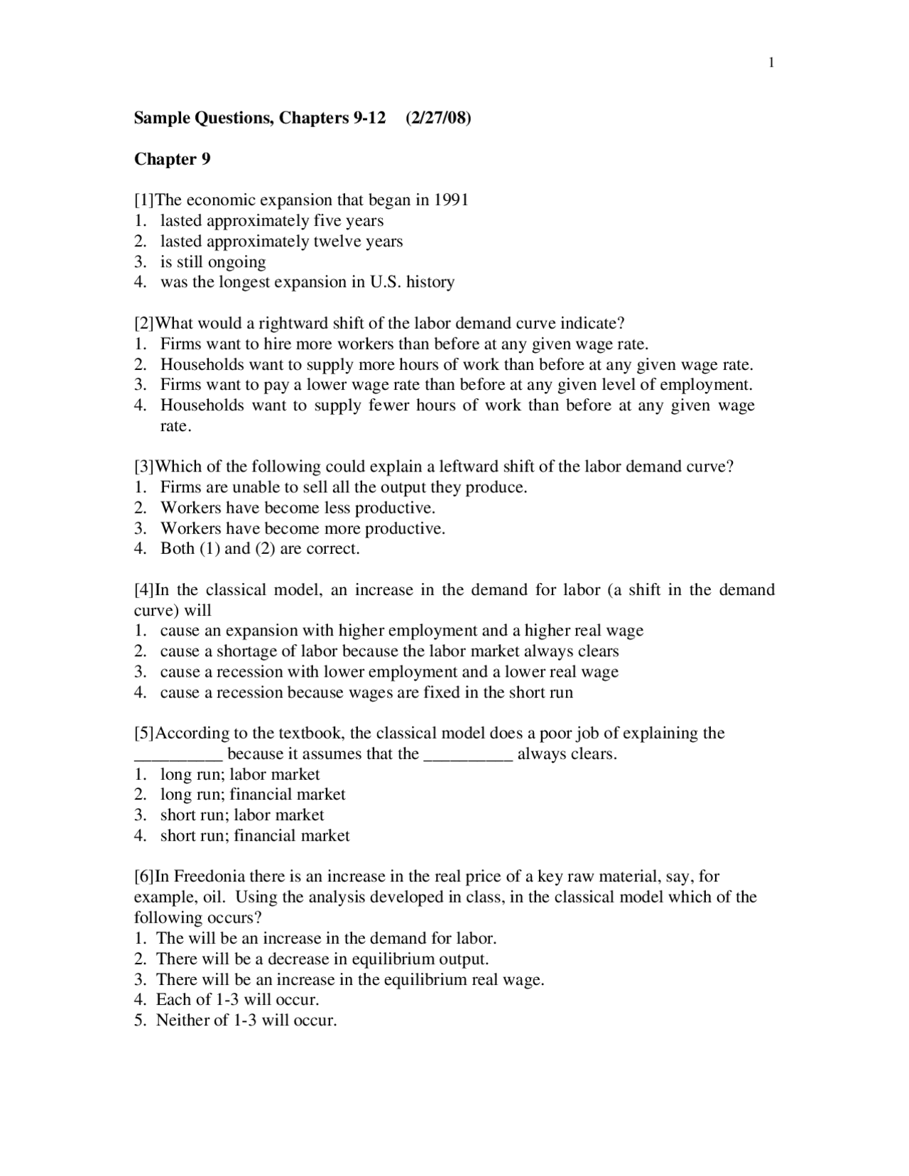Principles Of Economic Review Sheet Econ 2006 Docsity