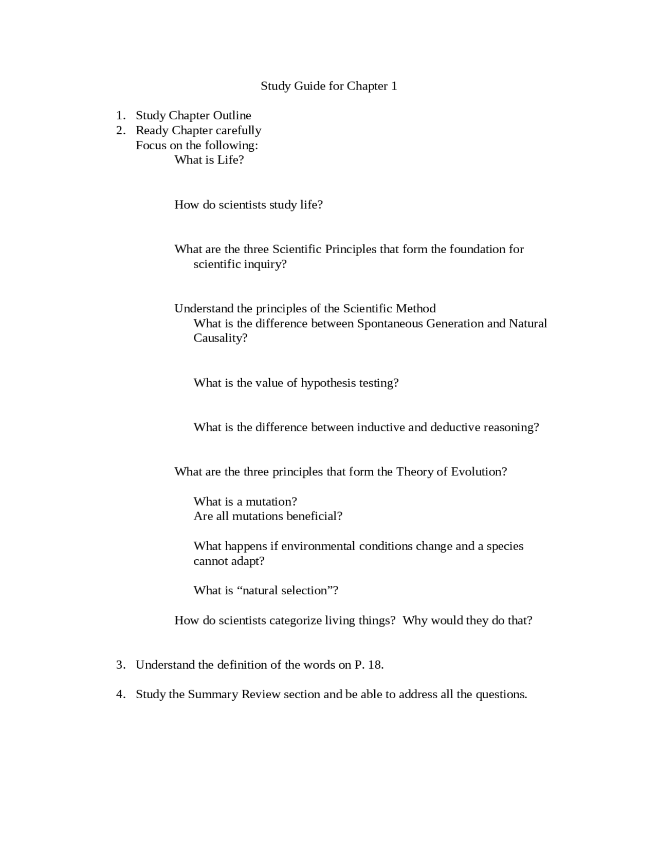 Midterm Exam 1 General Biology Biol 1005 Docsity