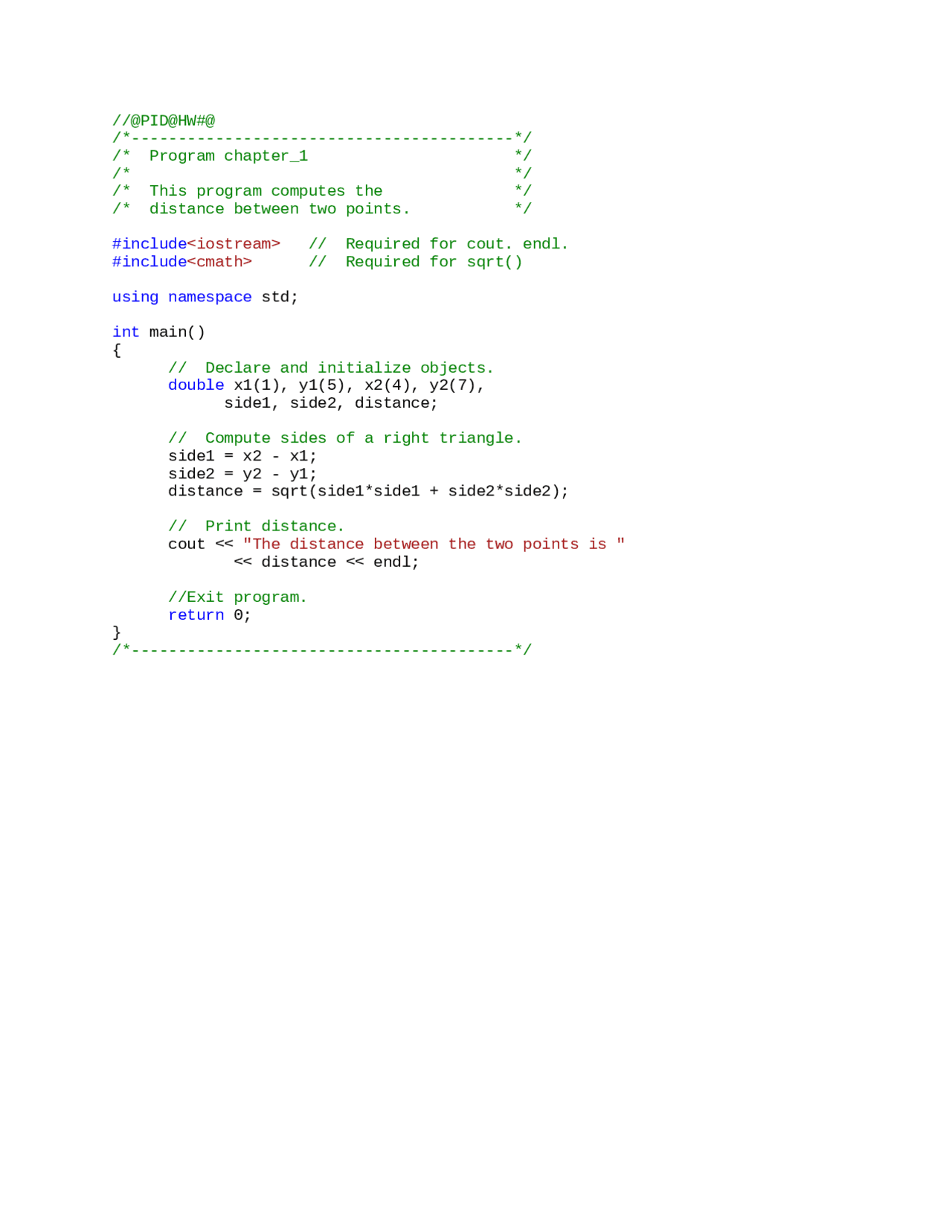 Compute Distance Between Two Points Program Enge 2314 Docsity