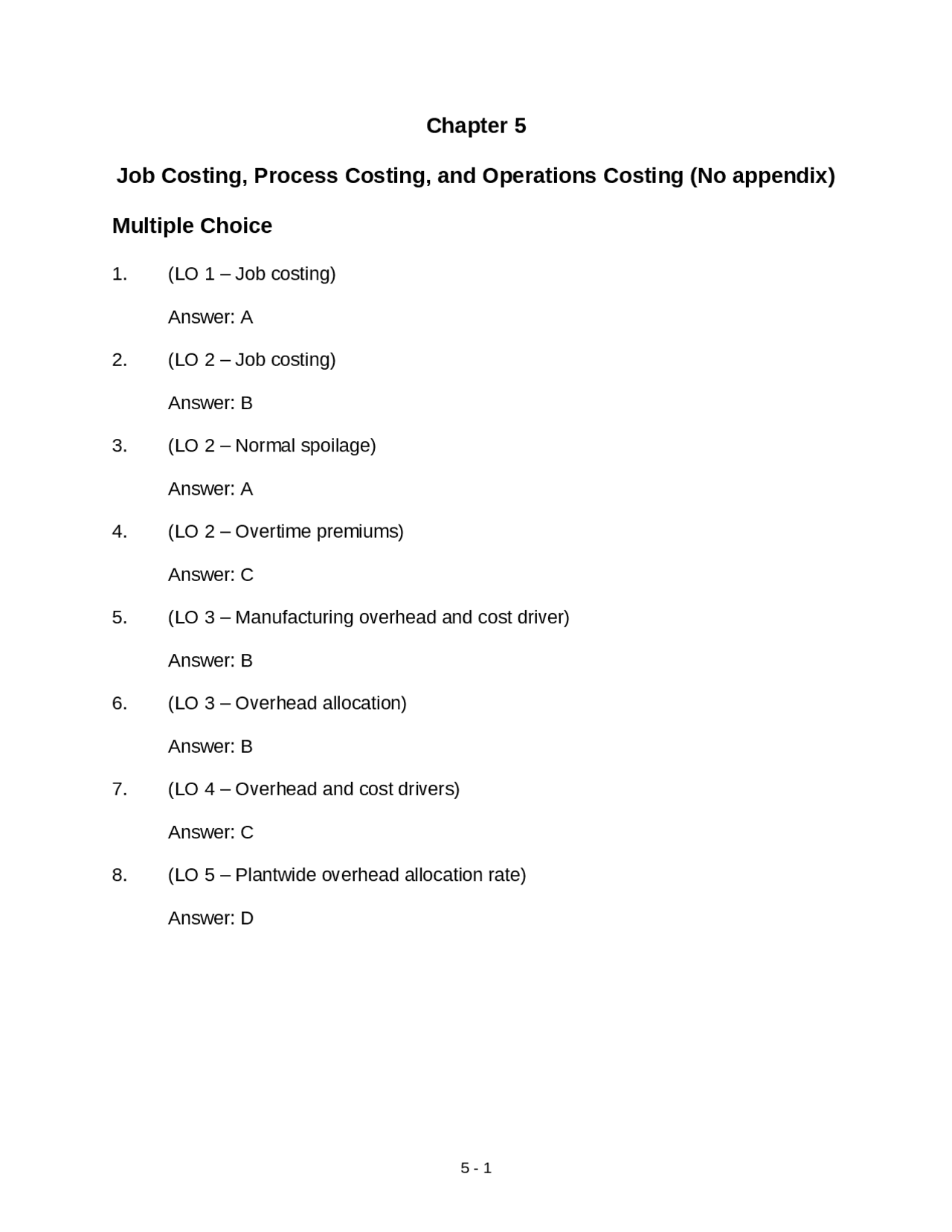 Job Costing Process Costing And Operations Costing Book Solutions