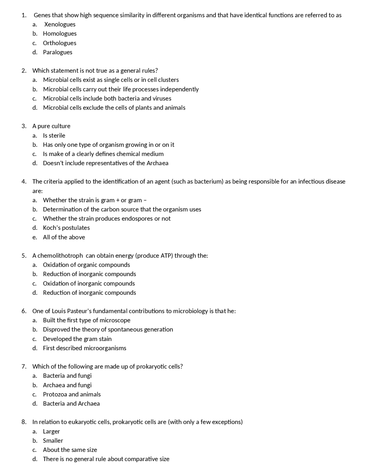 Practice Exam For General Microbiology Biol 2604 Exams Microbiology