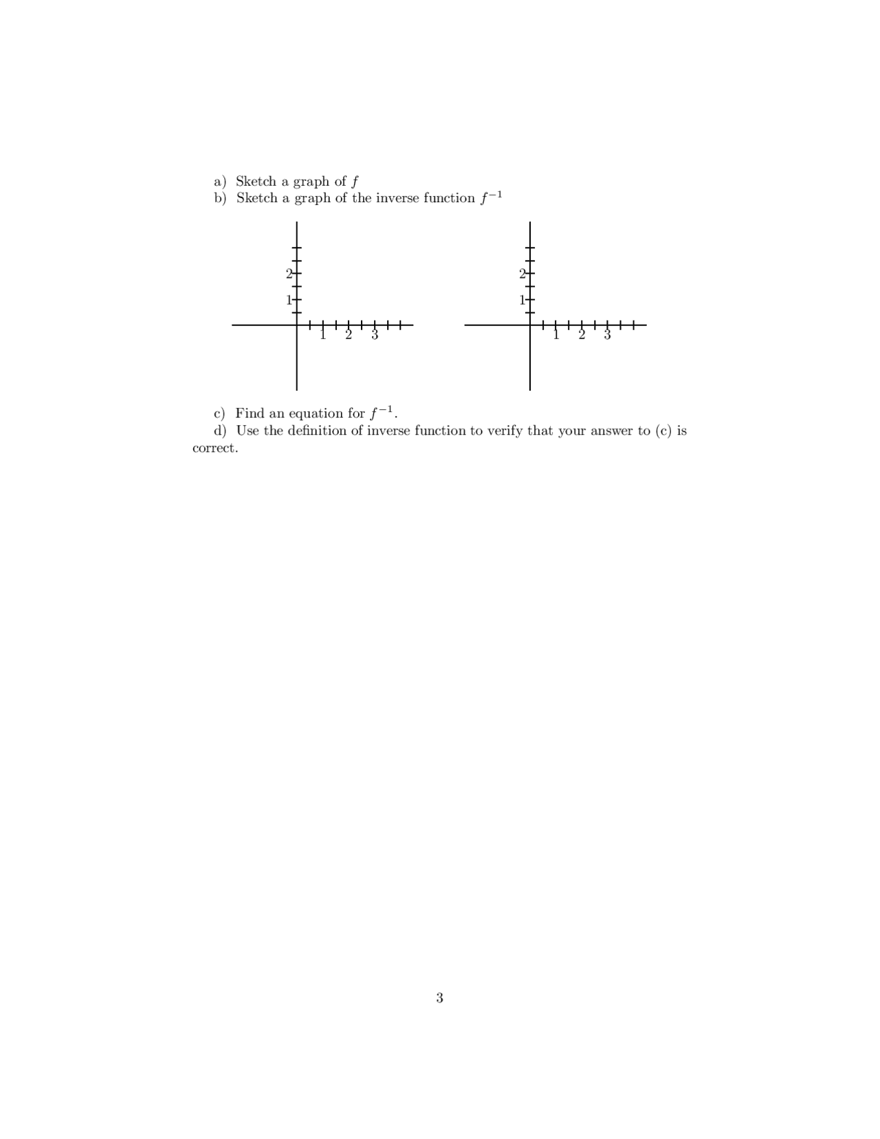 Sketch The Graph Of Inverse Function Calculus Math 1205 Docsity