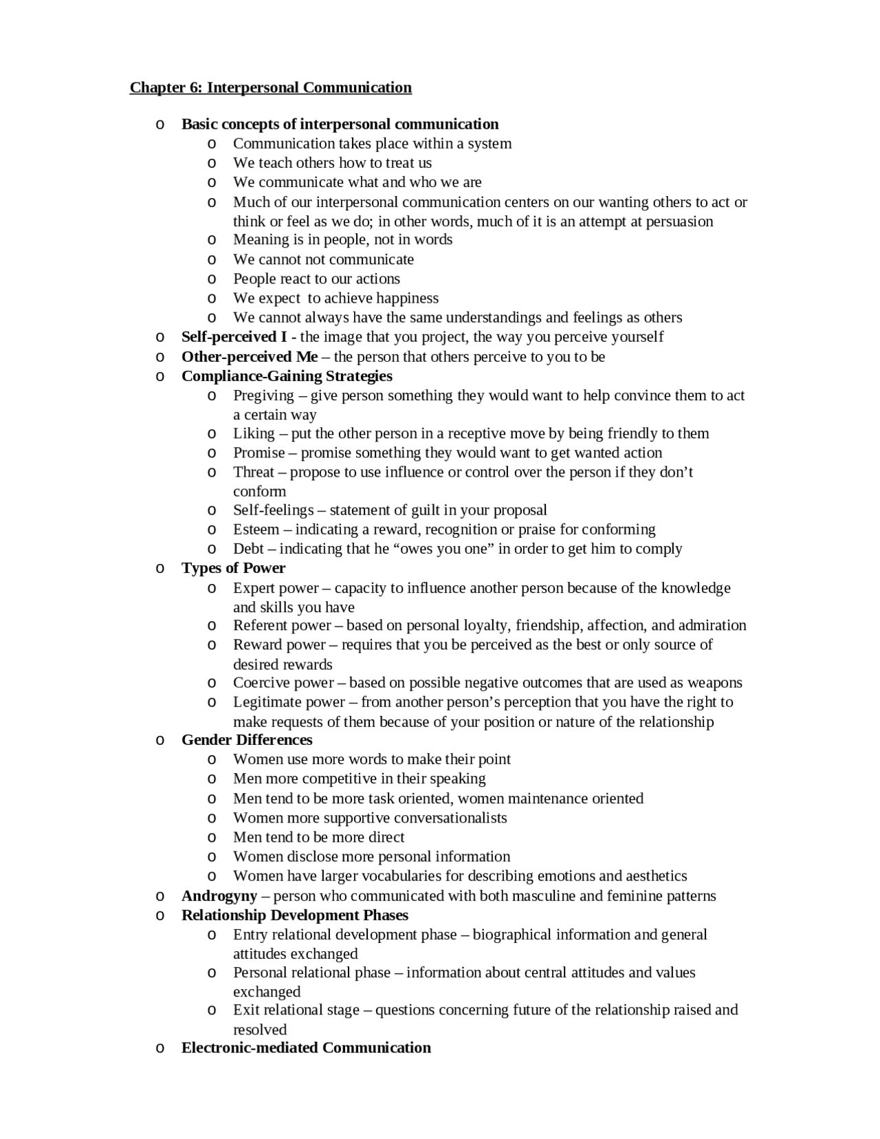 Basic Concepts Of Interpersonal Communication Outline Comm 107