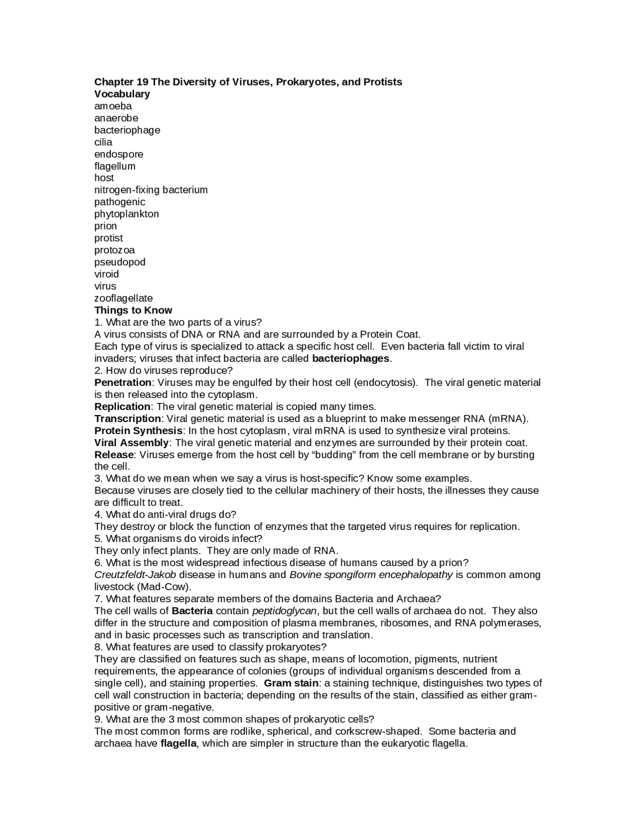 Diversity Of Viruses Prokaryotes And Protists Lecture Notes Biol