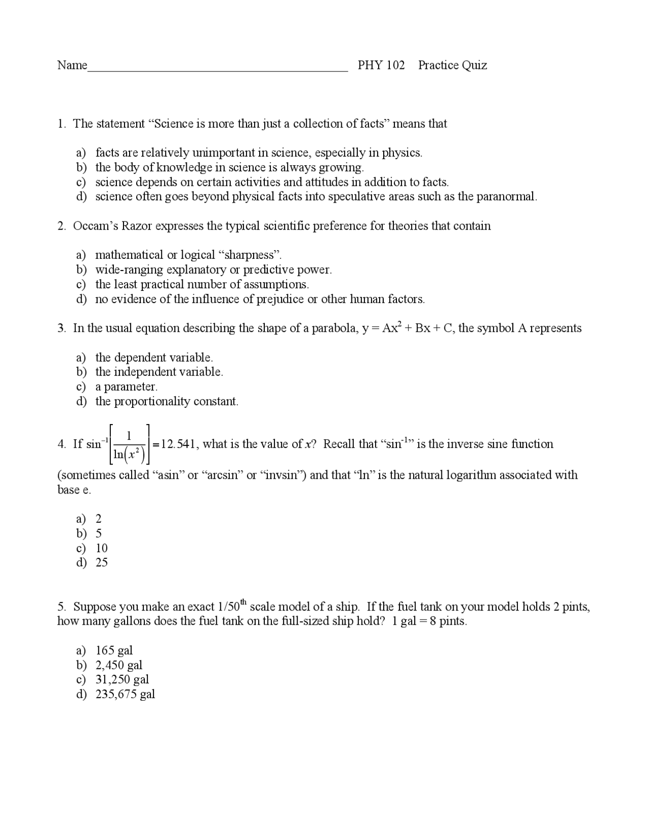 10 Mcqs For Practice Quiz Atoms To Galaxies Phy 10200 Docsity