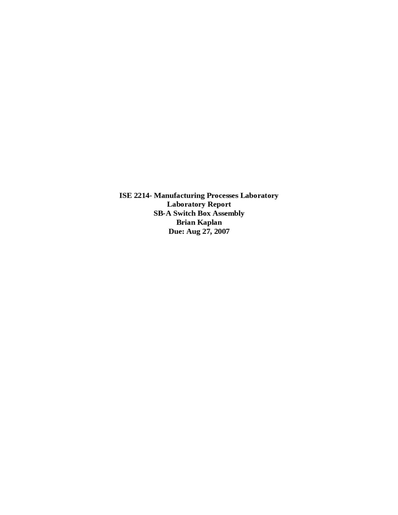 Lab 1 Manufacturing Processes Lab Ise 2214 Docsity
